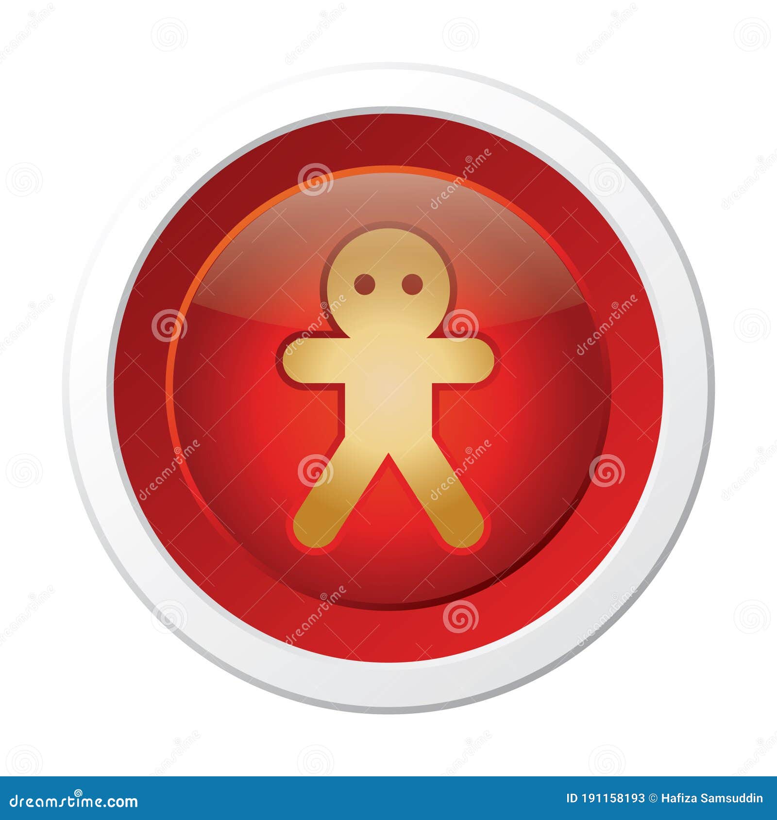 Gingerbread Man Button. Vector Illustration Decorative Design Stock ...