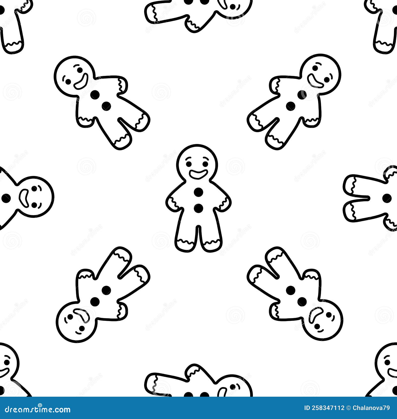 Gingerbread Man Christmas Seamless Pattern. Repetitive Vector ...