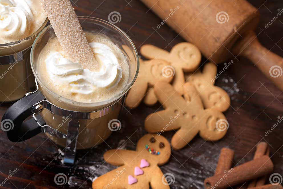 Gingerbread Man with Coffee Stock Image - Image of drink, aromatic ...