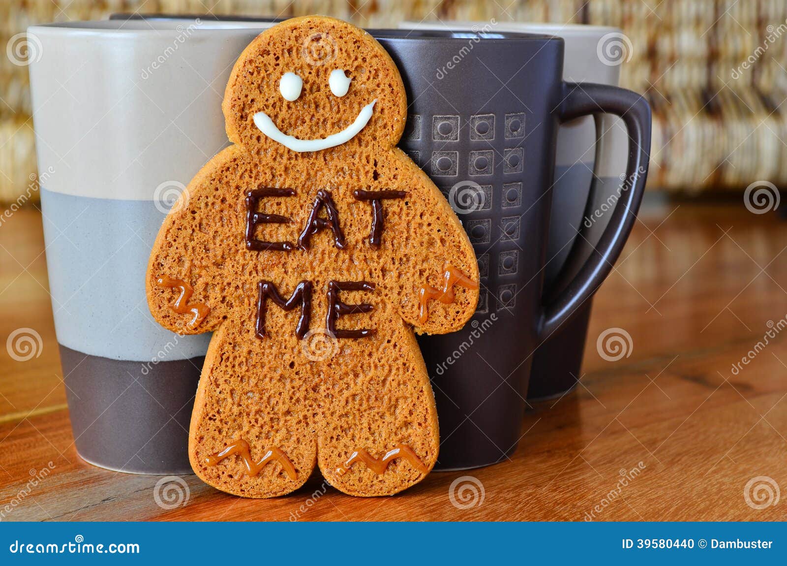 Gingerbread Man and Coffee Cups Stock Photo - Image of food, homemade ...