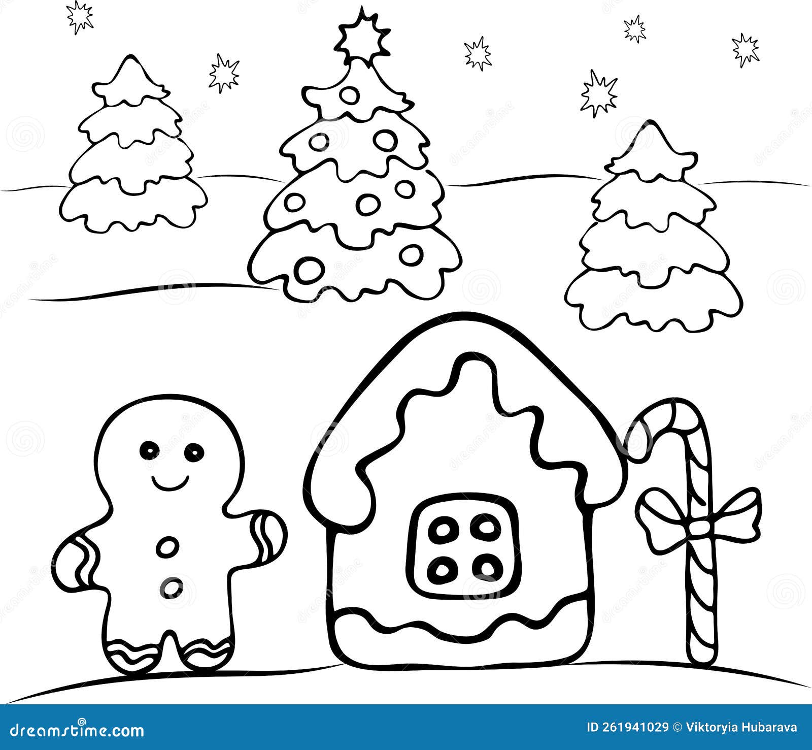 Gingerbread Man Coloring Book Stock Illustration - Illustration of ...