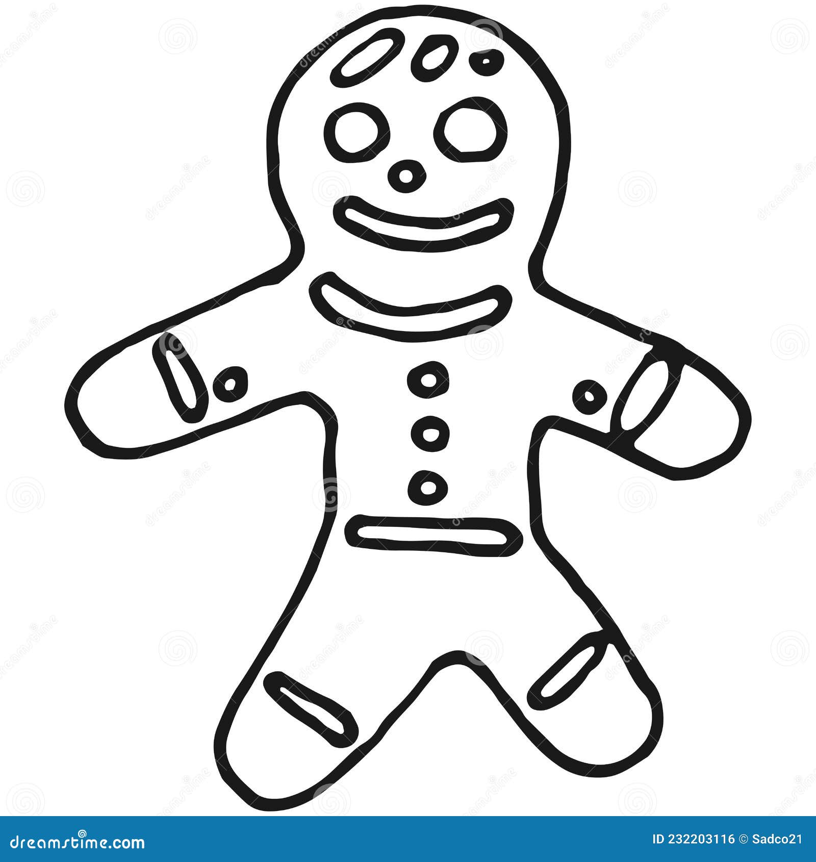 Gingerbread Man Cookie Doodle Stock Vector - Illustration of festive ...