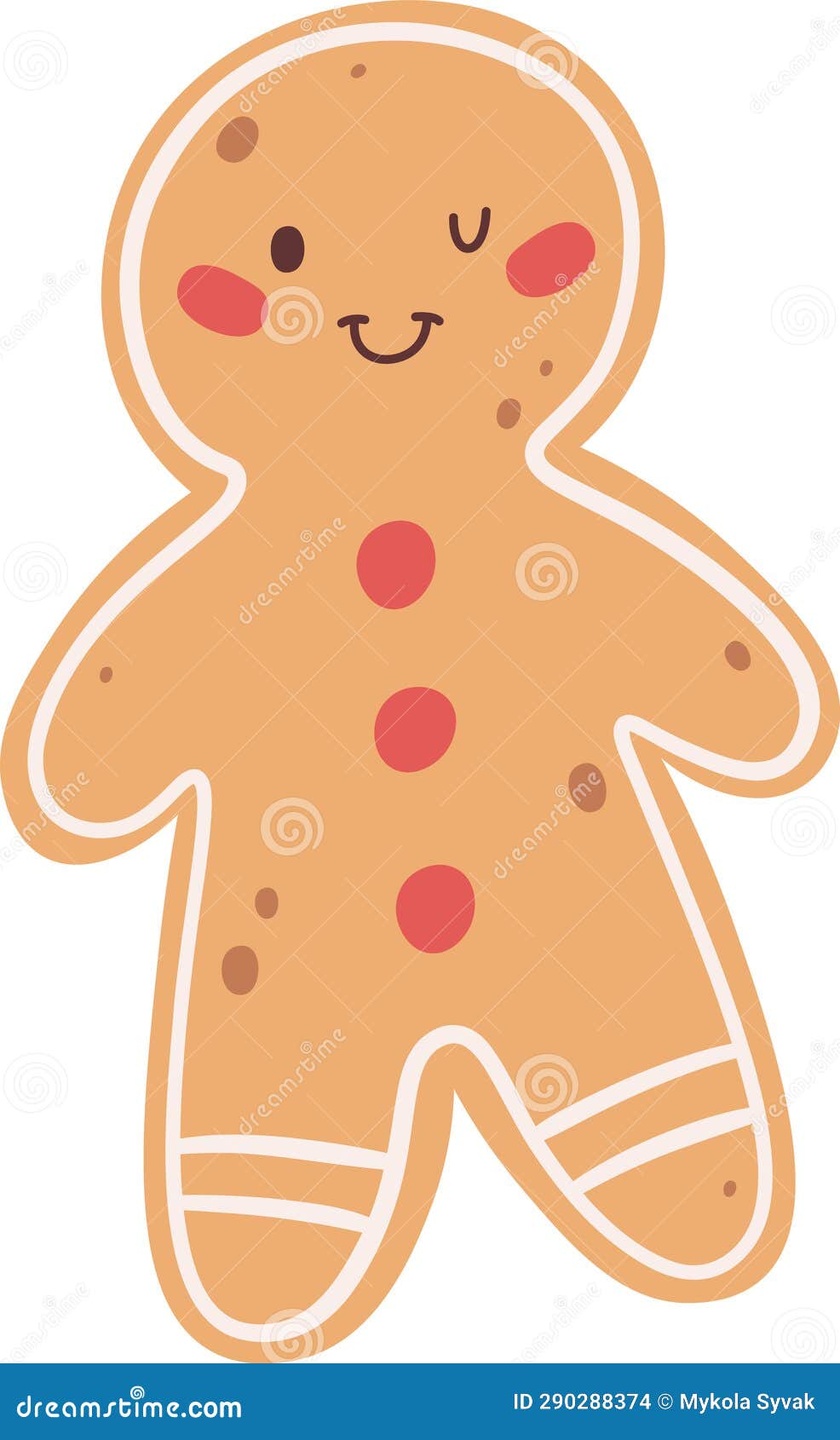Gingerbread Man Cookie stock vector. Illustration of decoration - 290288374