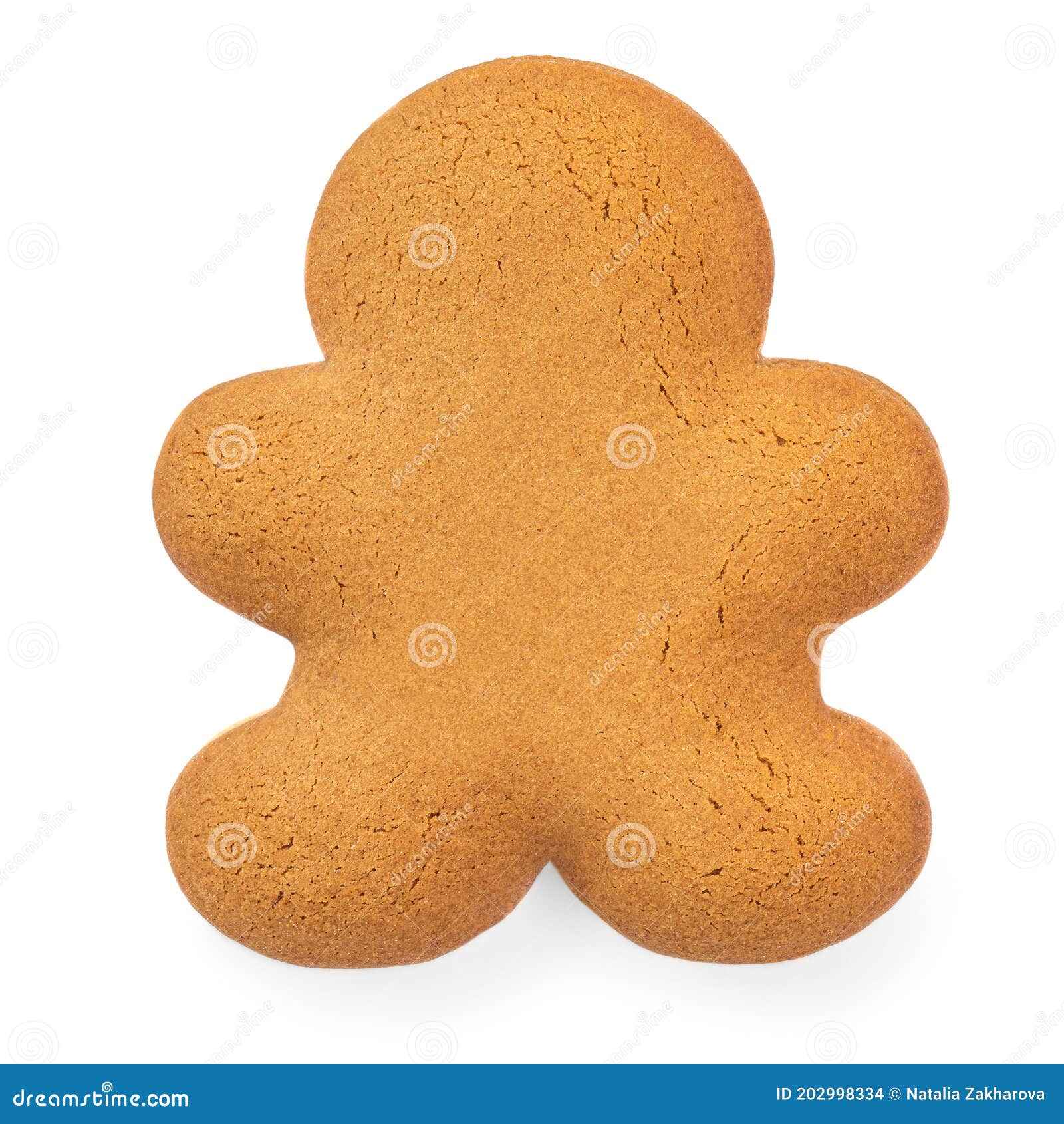 Gingerbread Man Cookie with No Icing Isolated on White Background ...