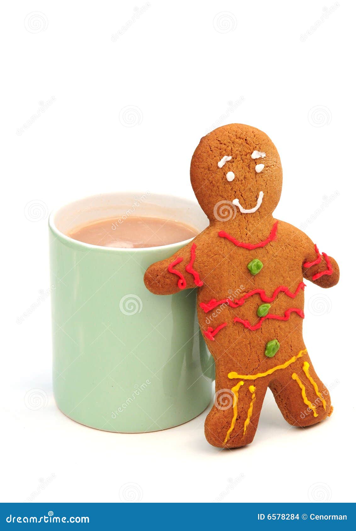 Gingerbread Man and a Cup of Tea Stock Photo - Image of elevenses ...