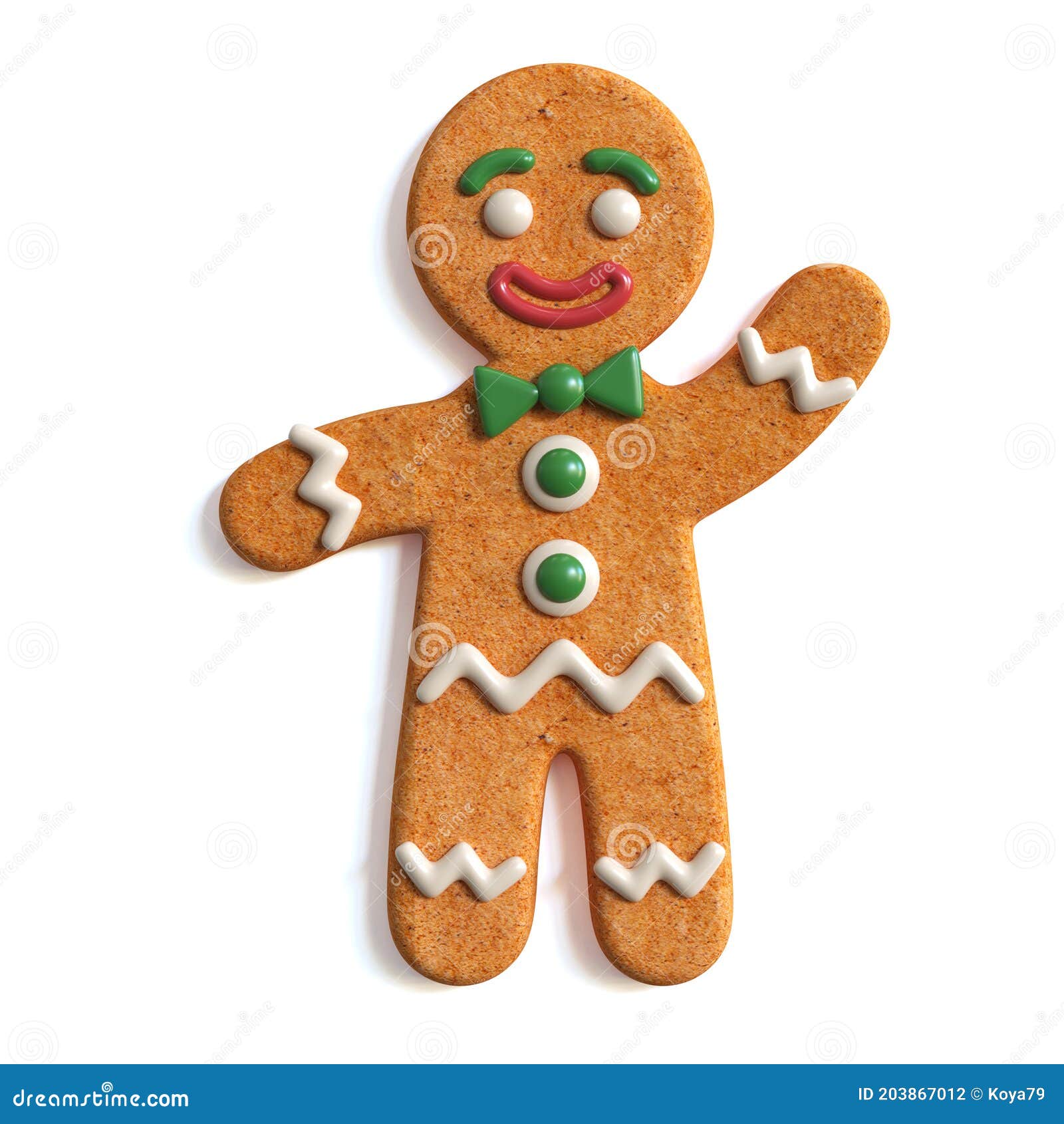 Gingerbread Man 3d Rendering Isolated on White Background Stock ...