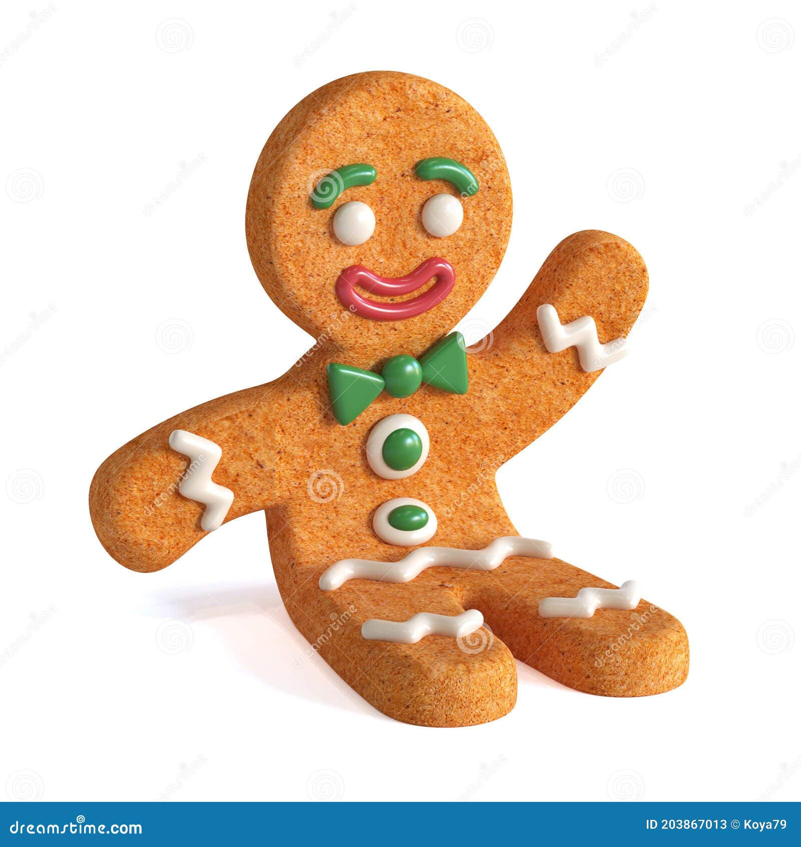Gingerbread Man 3d Rendering Isolated on White Background Stock ...