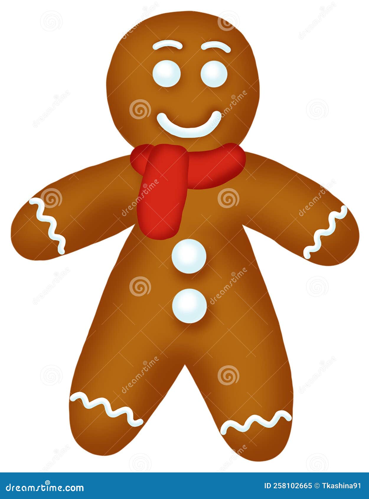 Gingerbread Man Digital Illustration Of Gingerbread Man Stock