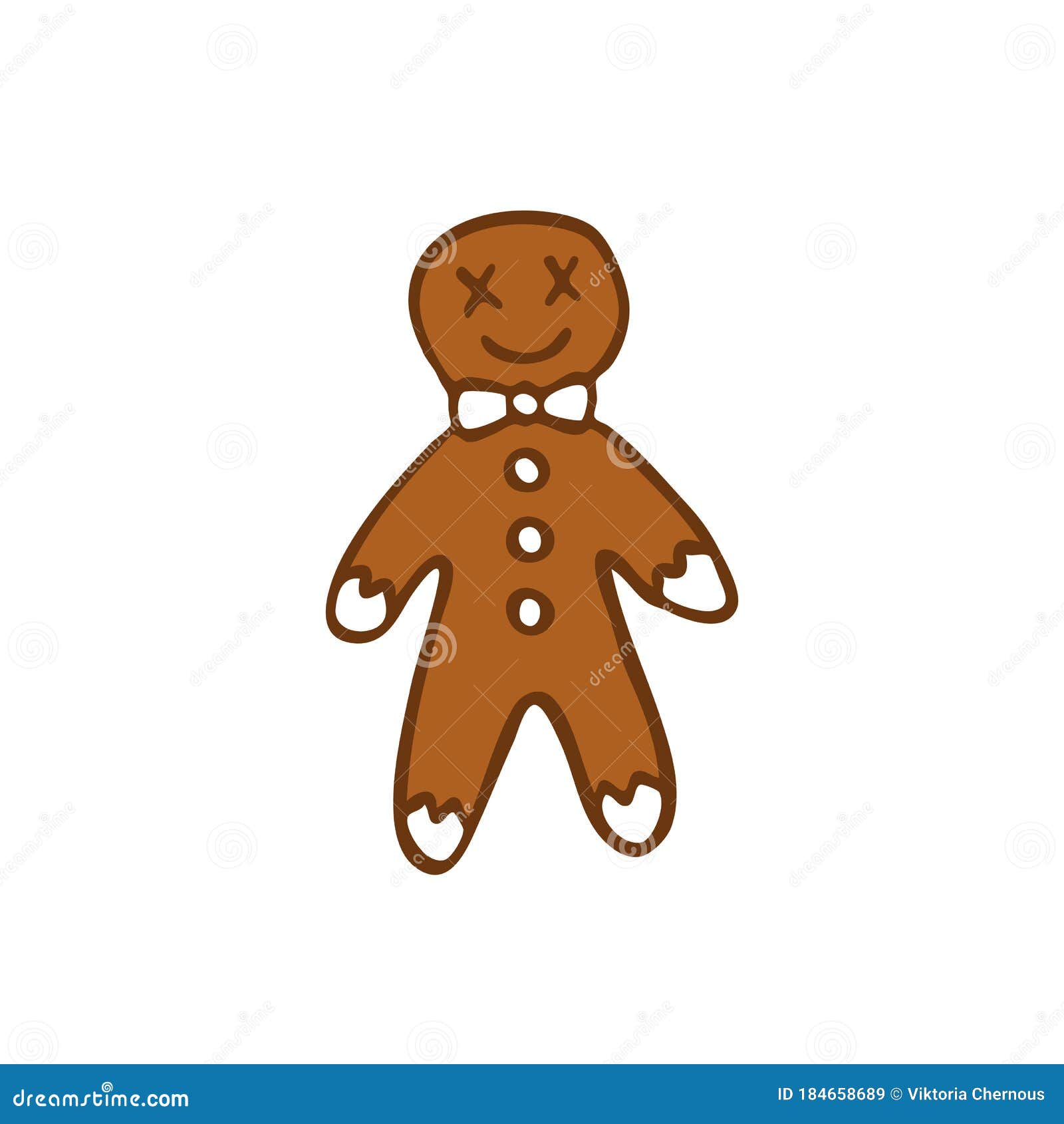 Gingerbread Man Doodle Icon Stock Illustration - Illustration of baked ...
