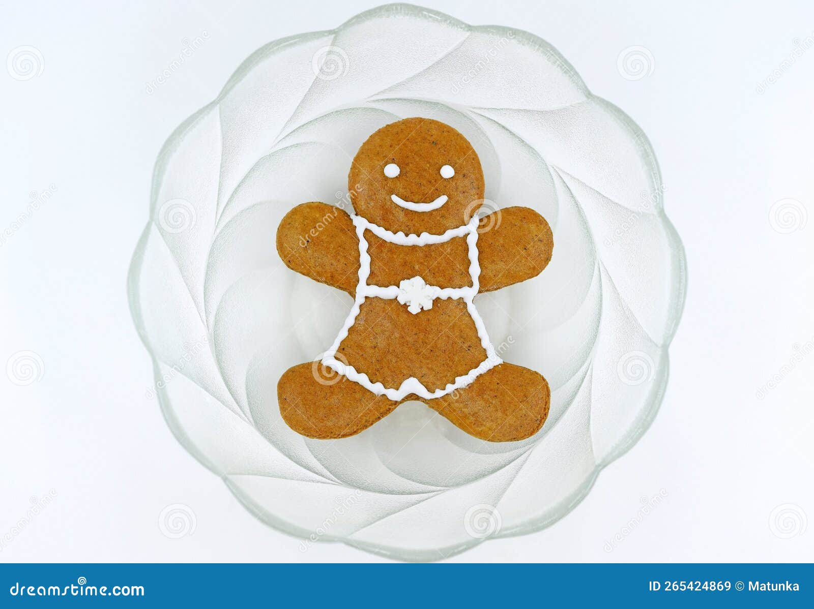 Gingerbread Man in a Glass Bowl, Top View Stock Image - Image of ...