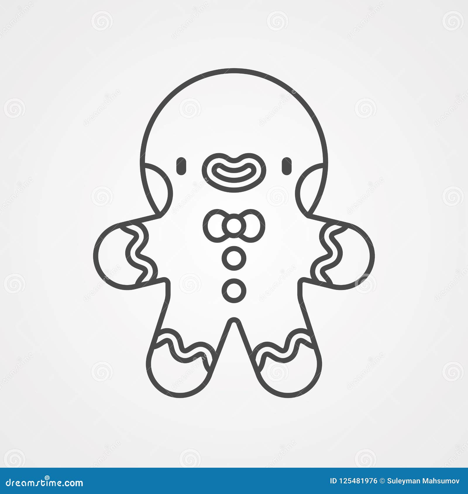 Gingerbread Vector Icon Sign Symbol Stock Vector - Illustration of ...