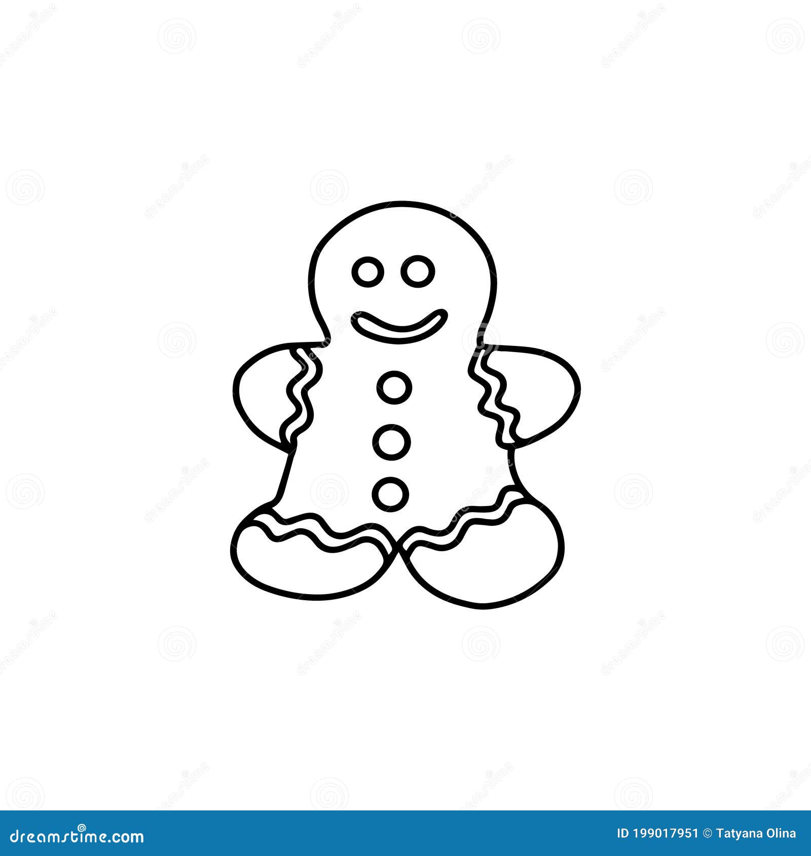 Gingerbread Man. Doodle Style. Vector Illustration Stock Vector ...