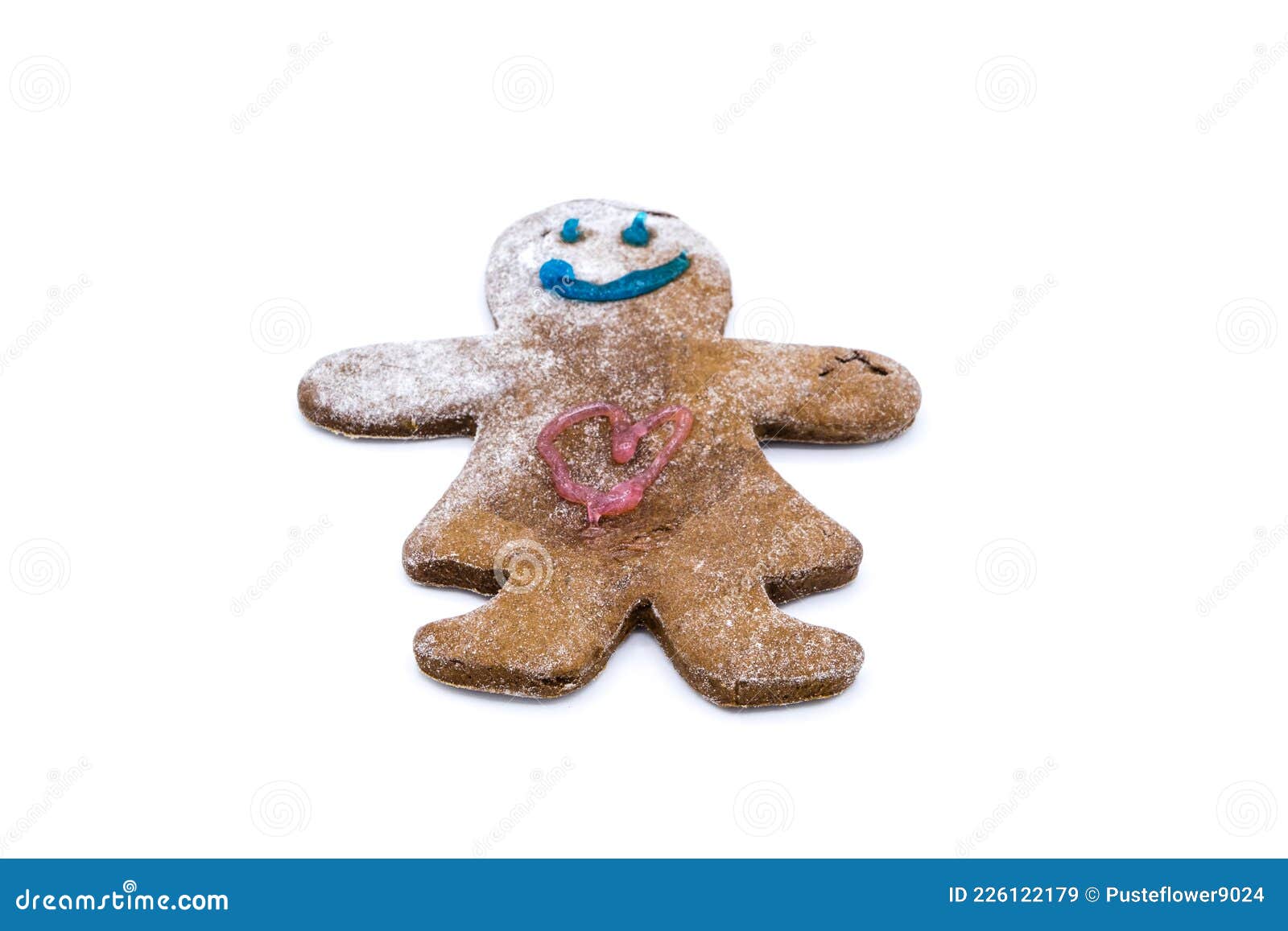Gingerbread Man Heart in Studio Stock Image - Image of food, funny ...