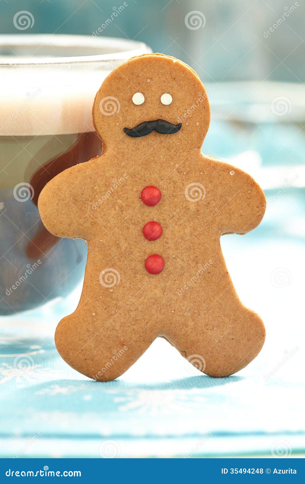 Gingerbread Man in Hot Chocolate Stock Photo - Image of cookie ...