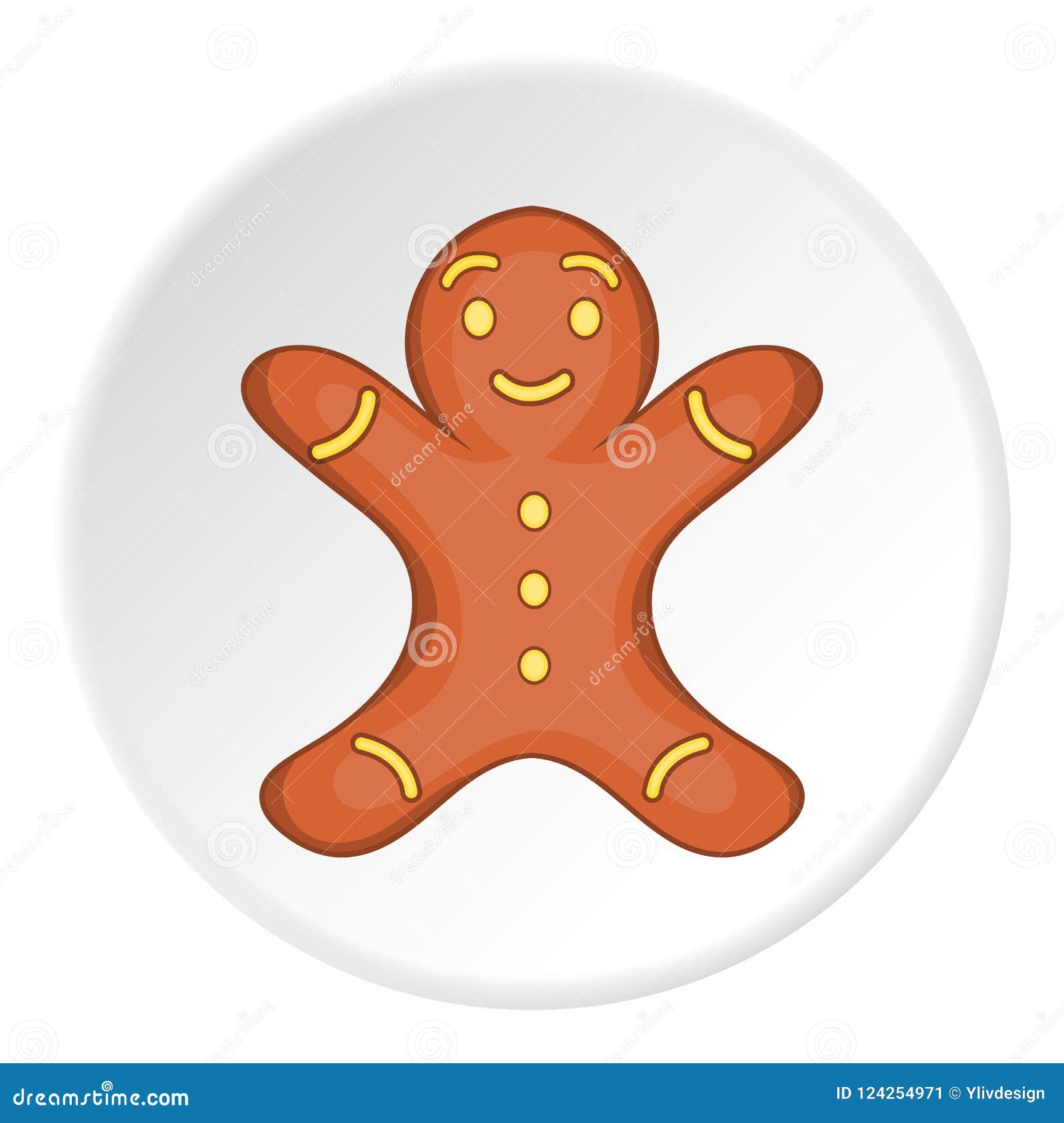Gingerbread Man Icon, Cartoon Style Stock Illustration - Illustration ...
