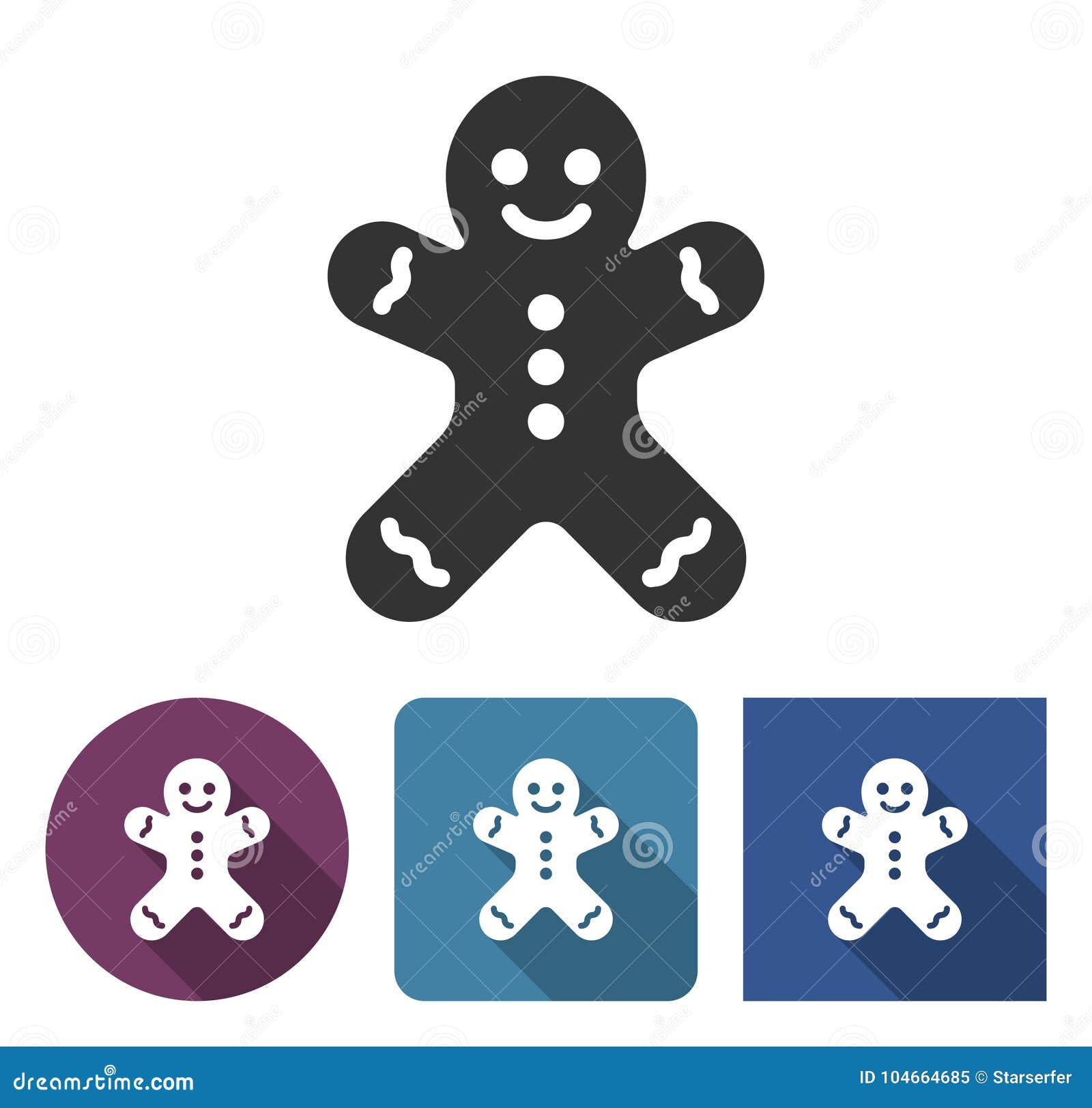 Gingerbread man icon stock vector. Illustration of dessert - 104664685