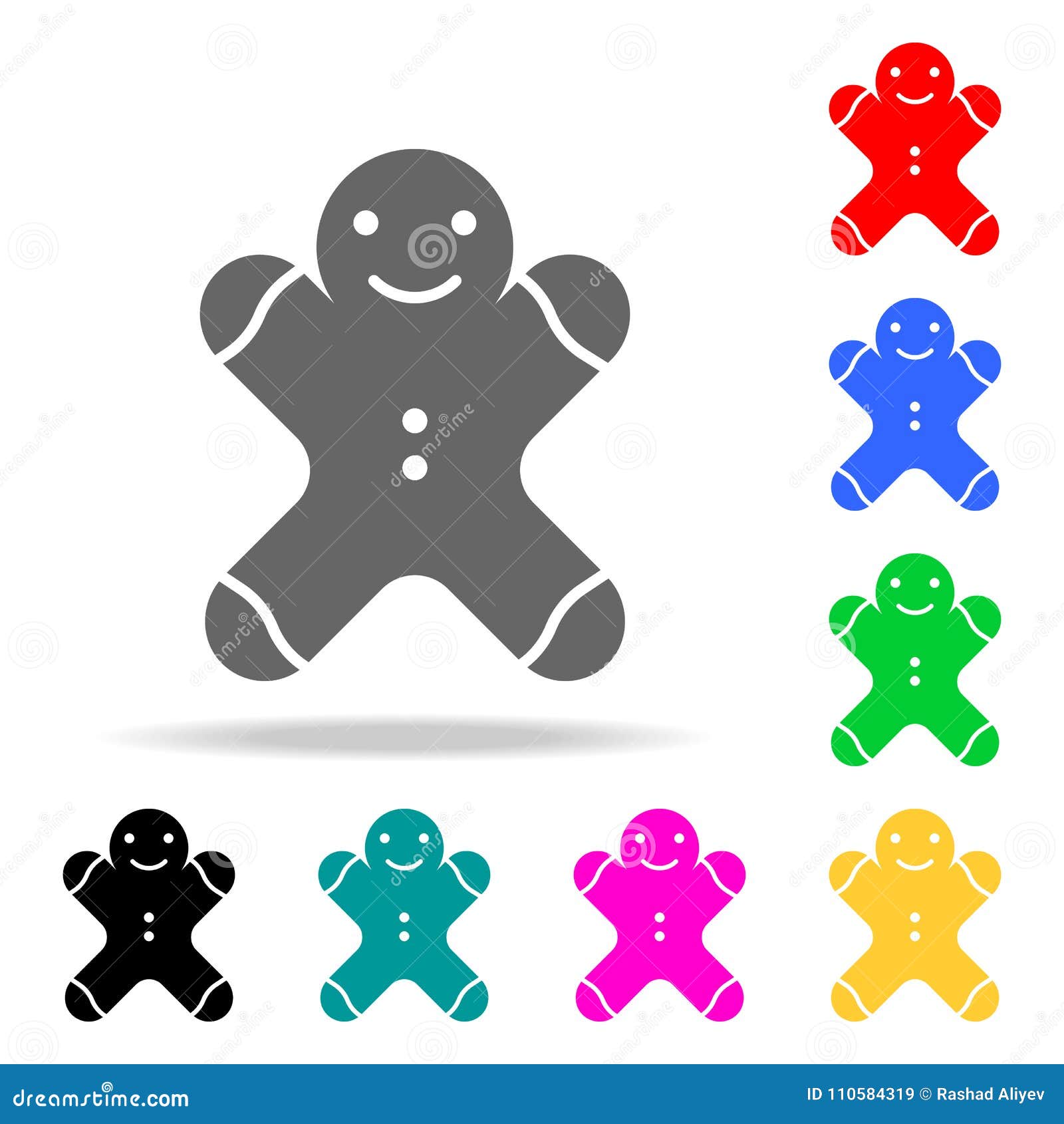 Gingerbread Man Icon. Elements in Multi Colored Icons for Mobile ...