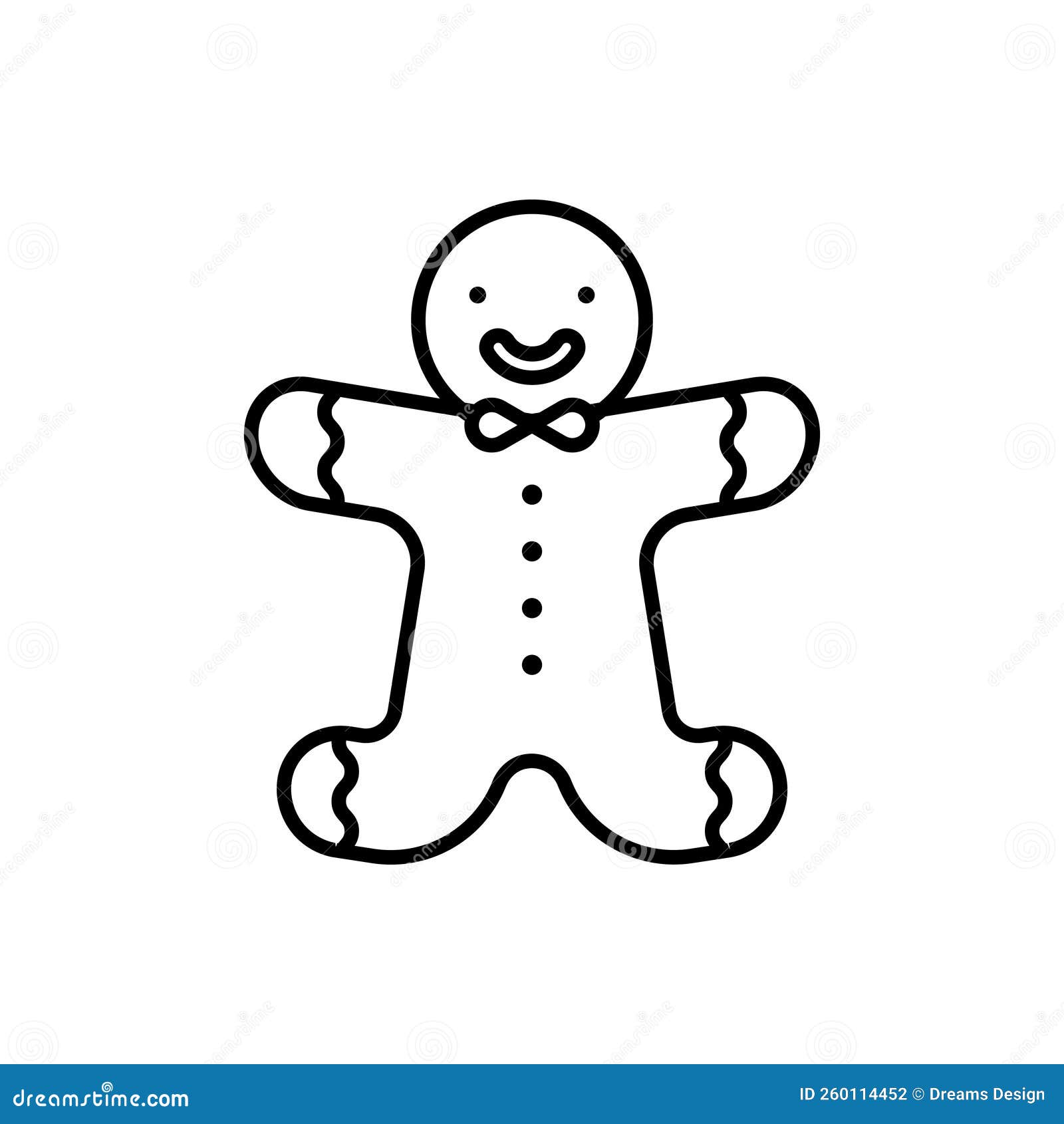 Gingerbread Man Icon Outline Style Design Vector Stock Vector