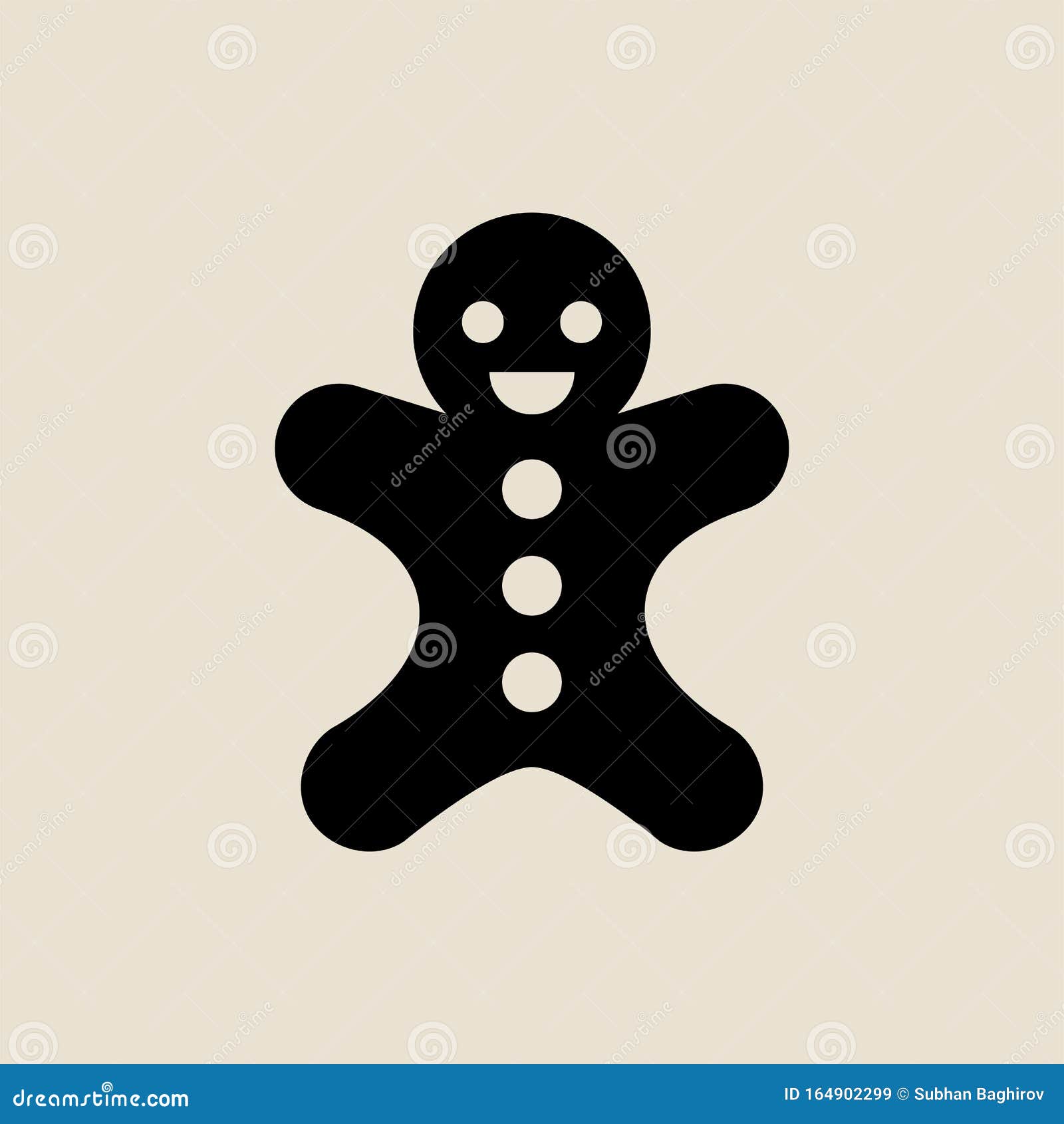 Gingerbread Man Icon Simple Flat Style Christmas Symbol Stock Vector ...