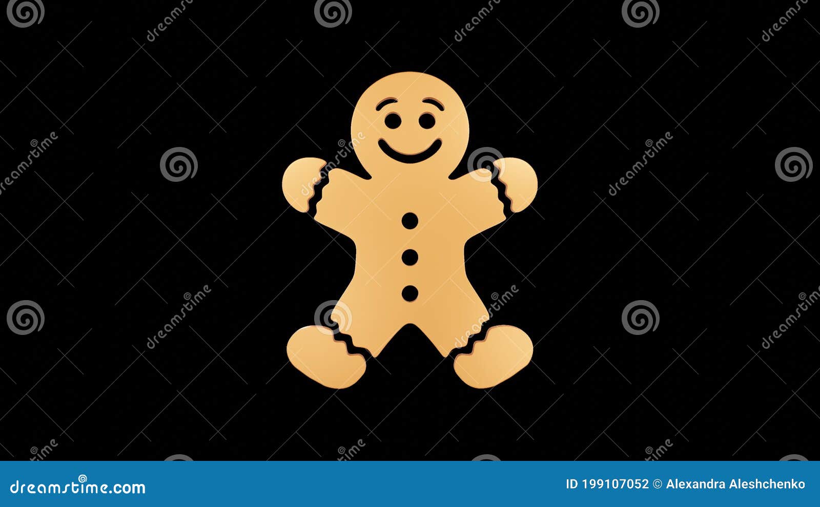 Gingerbread Man Icon Spinning. Alpha Channel Stock Footage - Video of ...