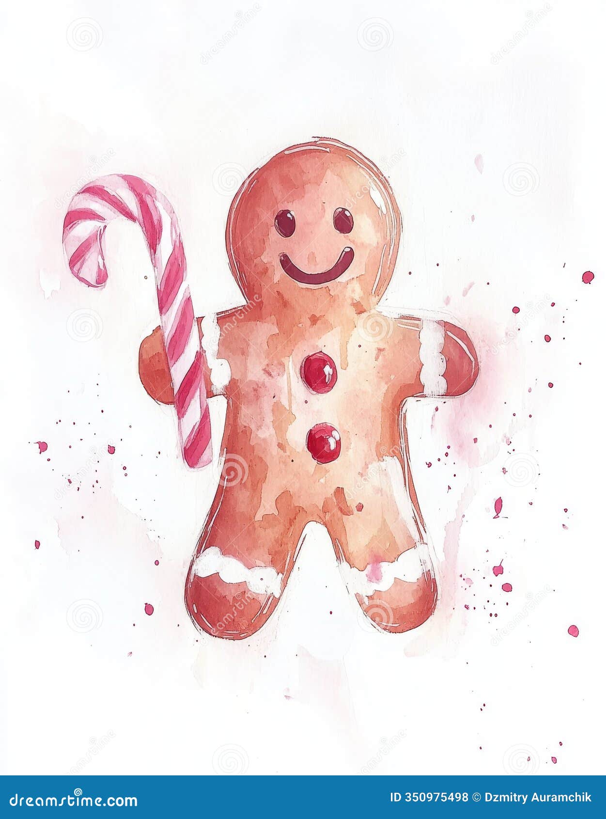 Gingerbread Man Illustration in a Stock Christmas Theme. Stock Photo ...