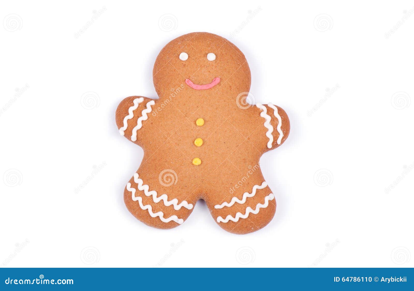 Gingerbread man isolated stock photo. Image of food, smile - 64786110