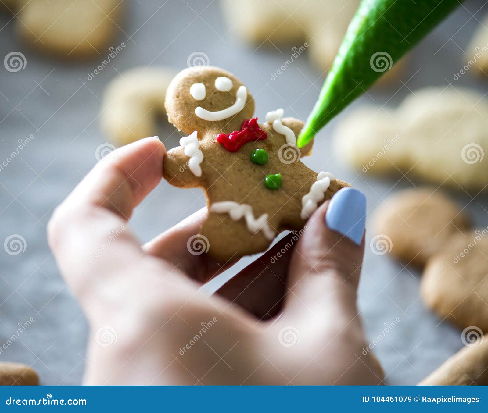 Gingerbread Man in the Making Stock Image - Image of yuletide, hands ...