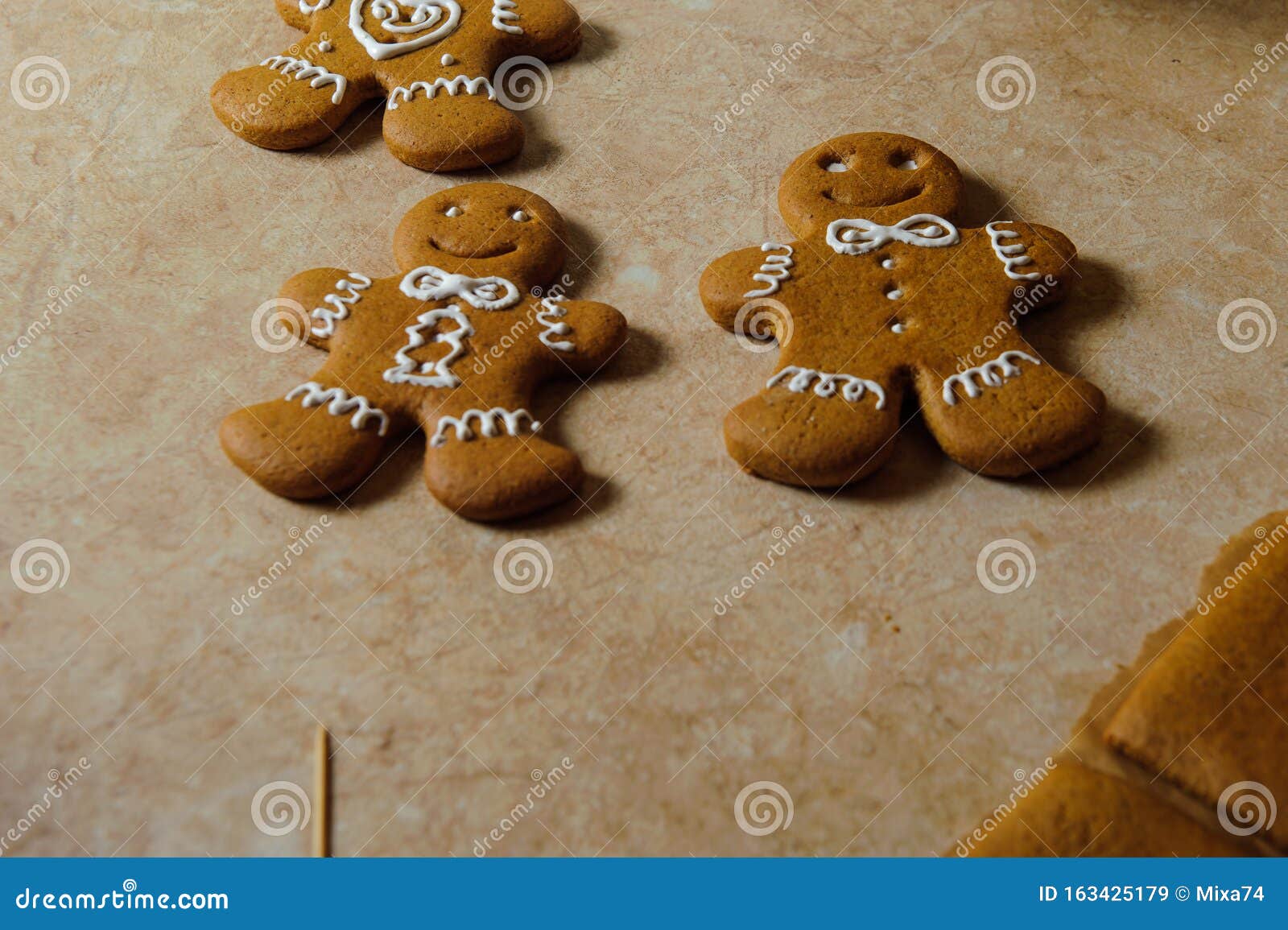 Gingerbread Man Painting on the Kitchen Table8 Stock Image - Image of ...