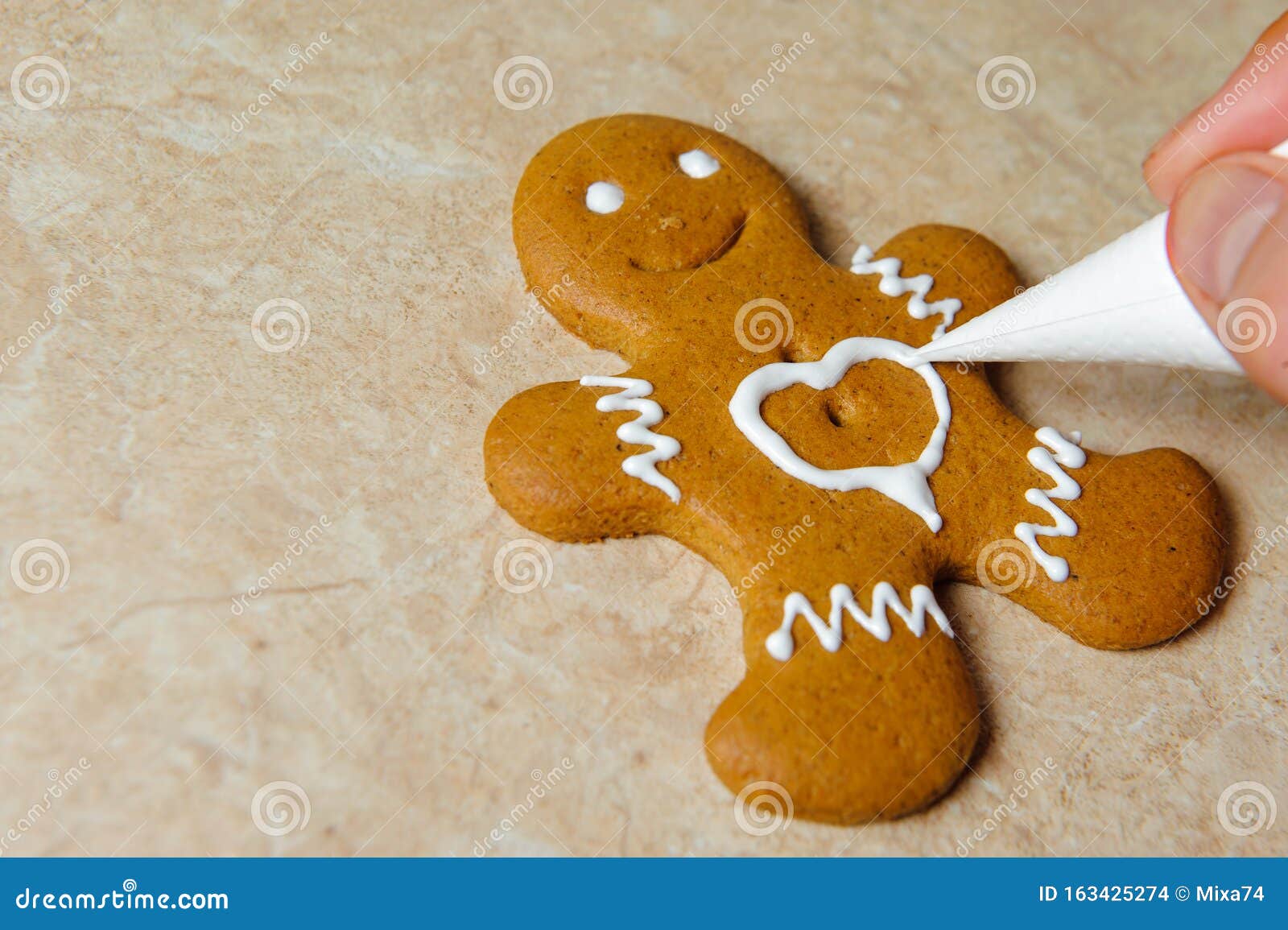 Gingerbread Man Painting on the Kitchen Table18 Stock Photo - Image of ...