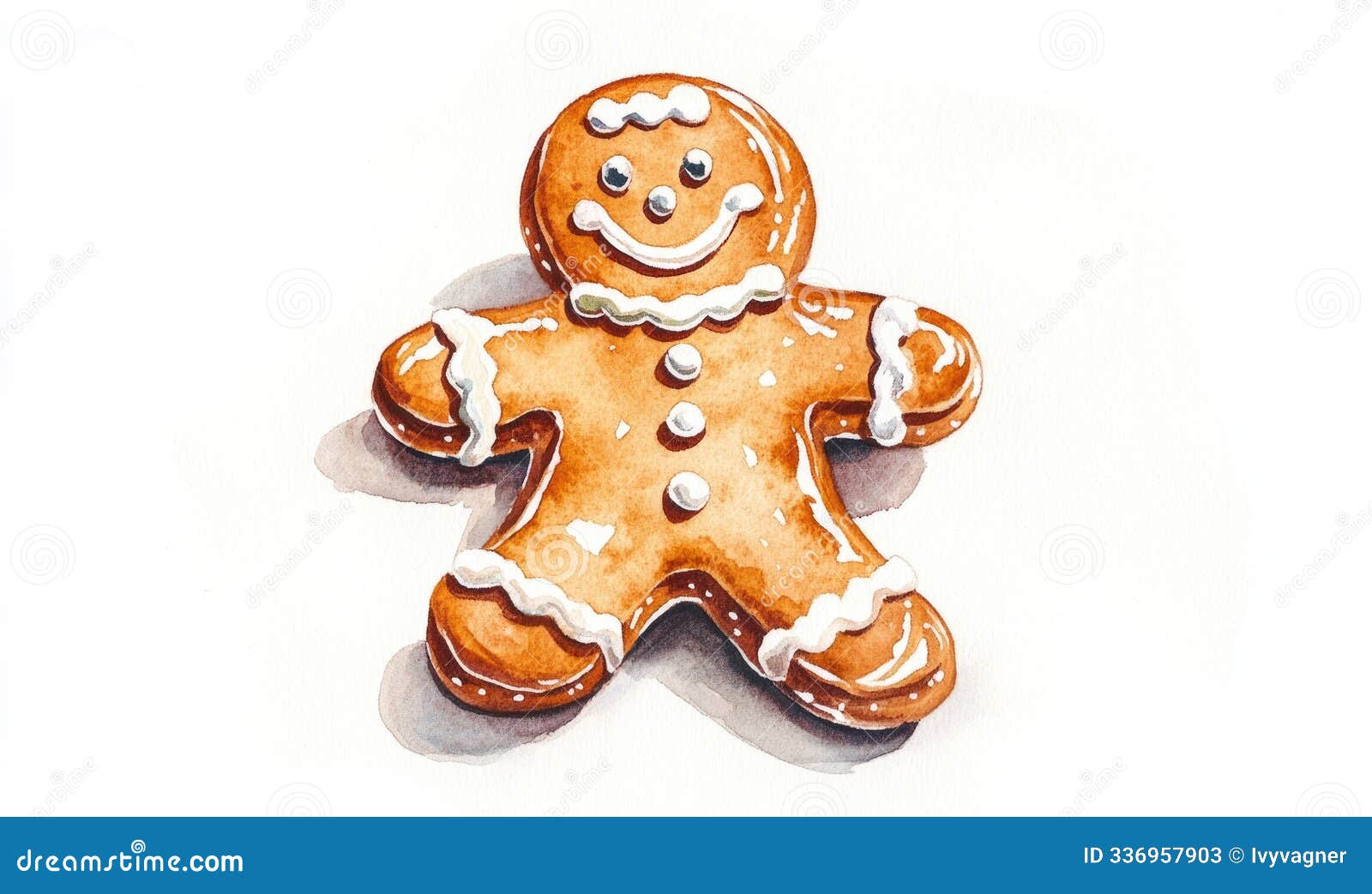 A Gingerbread Man is Smiling and Wearing a White Shirt and a White Vest ...