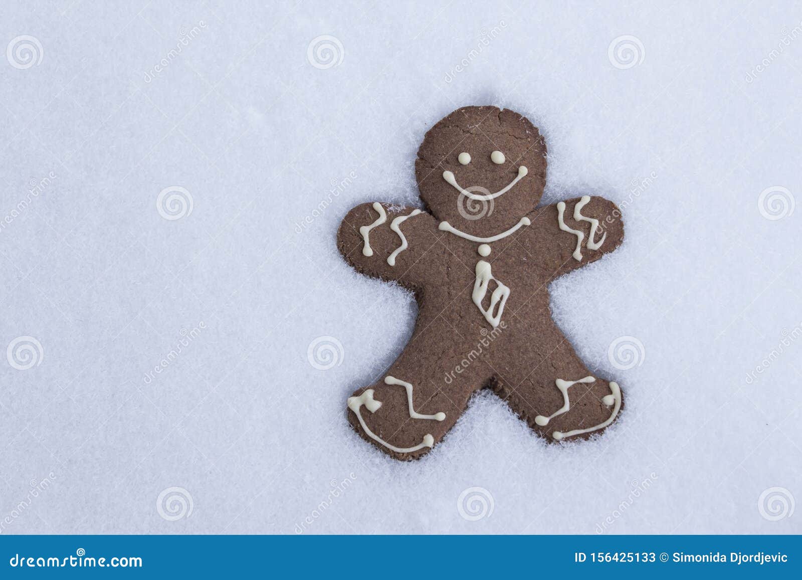 Gingerbread Man in the Snow Stock Image - Image of cookies, baked ...