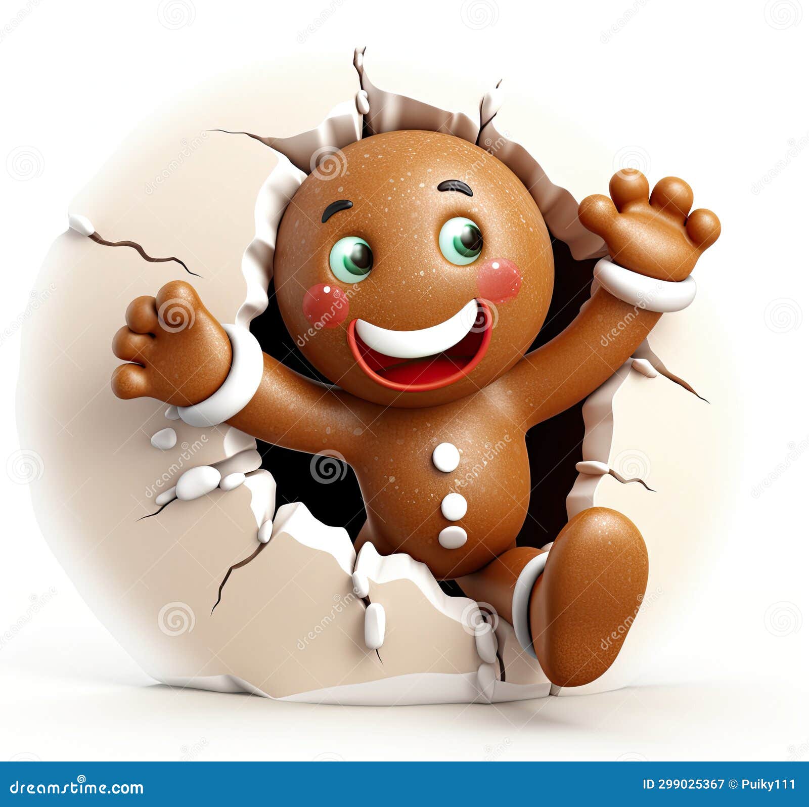 Gingerbread Man Stepping Out from a Hole Stock Illustration ...