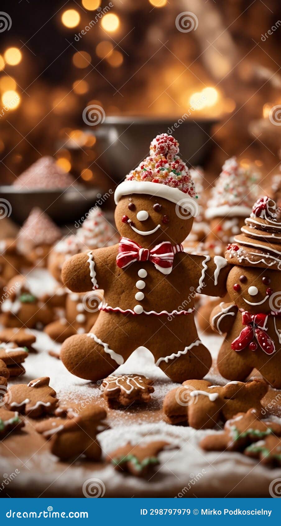 Gingerbread Man in a Sugary Wonderland Иллюстрация штока - иллюстрации ...