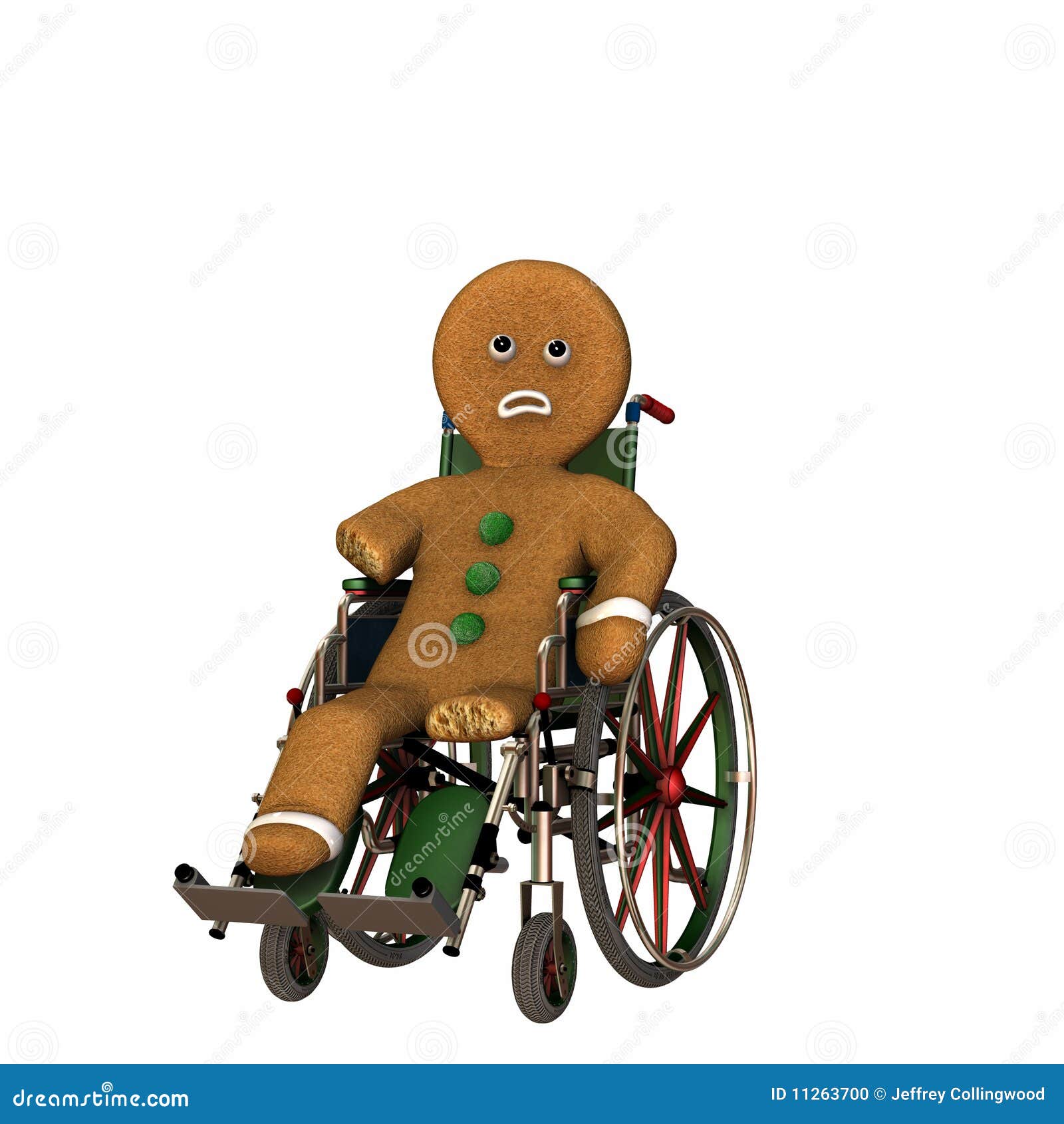 Gingerbread Man in Wheelchair Stock Illustration - Illustration of ...