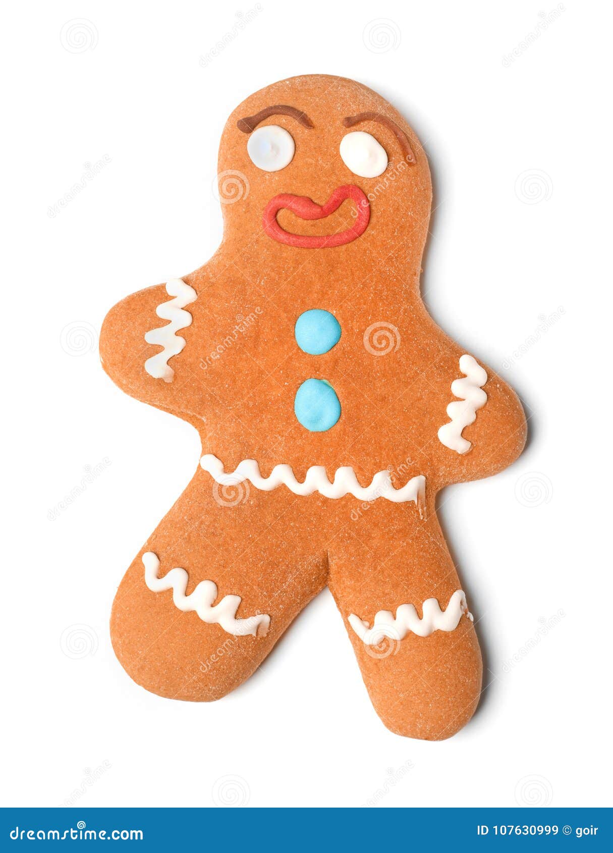 Gingerbread man on white stock image. Image of celebration - 107630999
