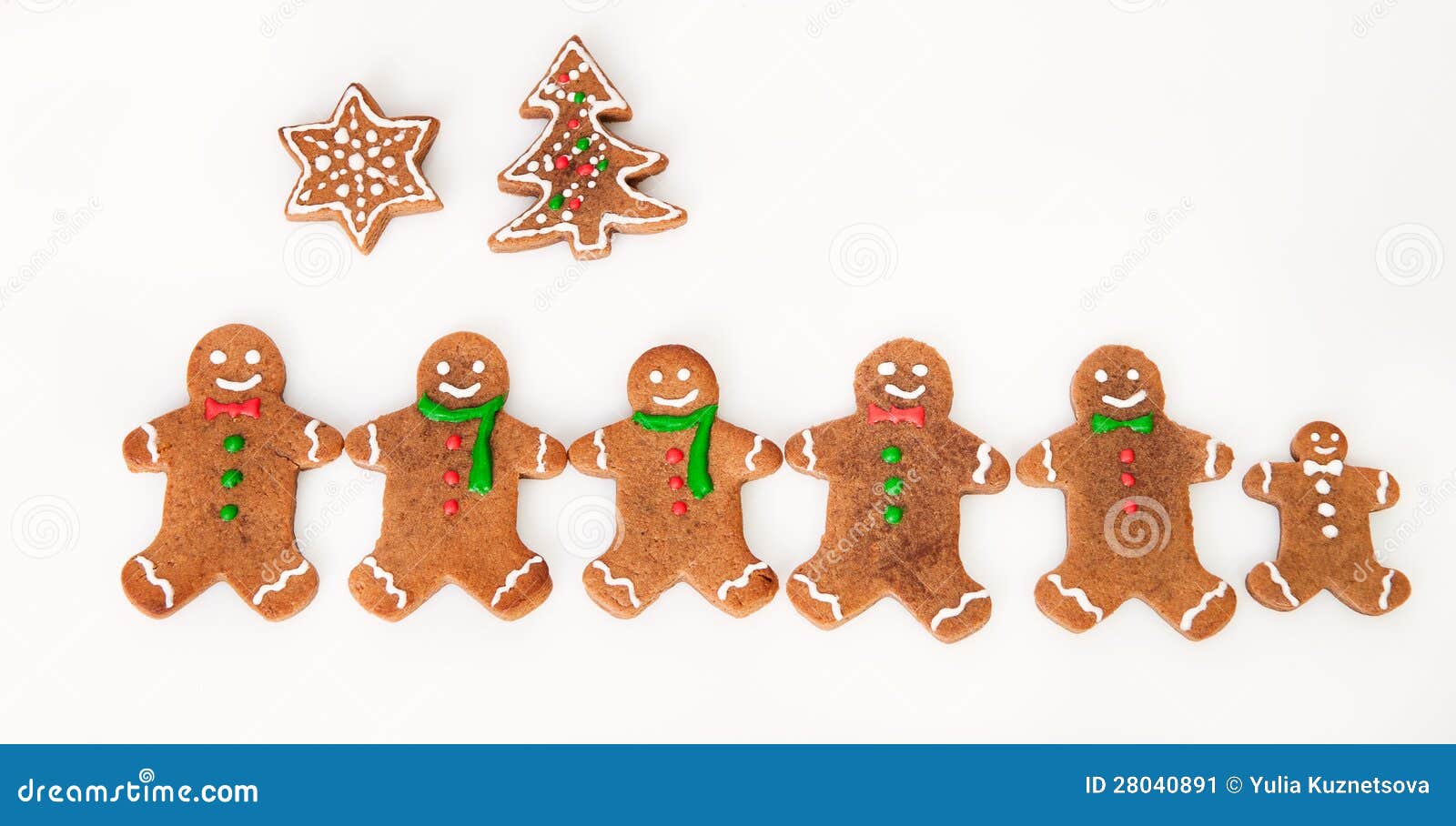 Gingerbread men in a row stock image. Image of cookie - 28040891