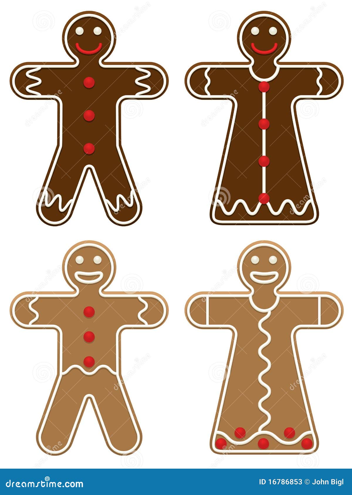 Gingerbread men and women stock vector. Illustration of holiday - 16786853