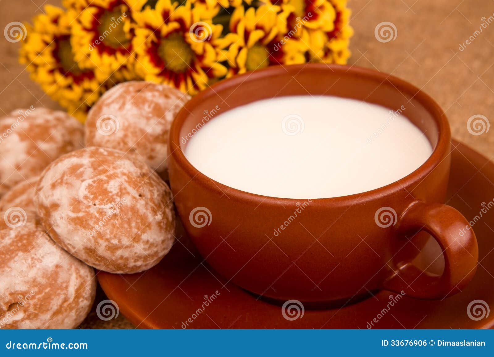 Gingerbread with milk stock photo. Image of food, dessert - 33676906