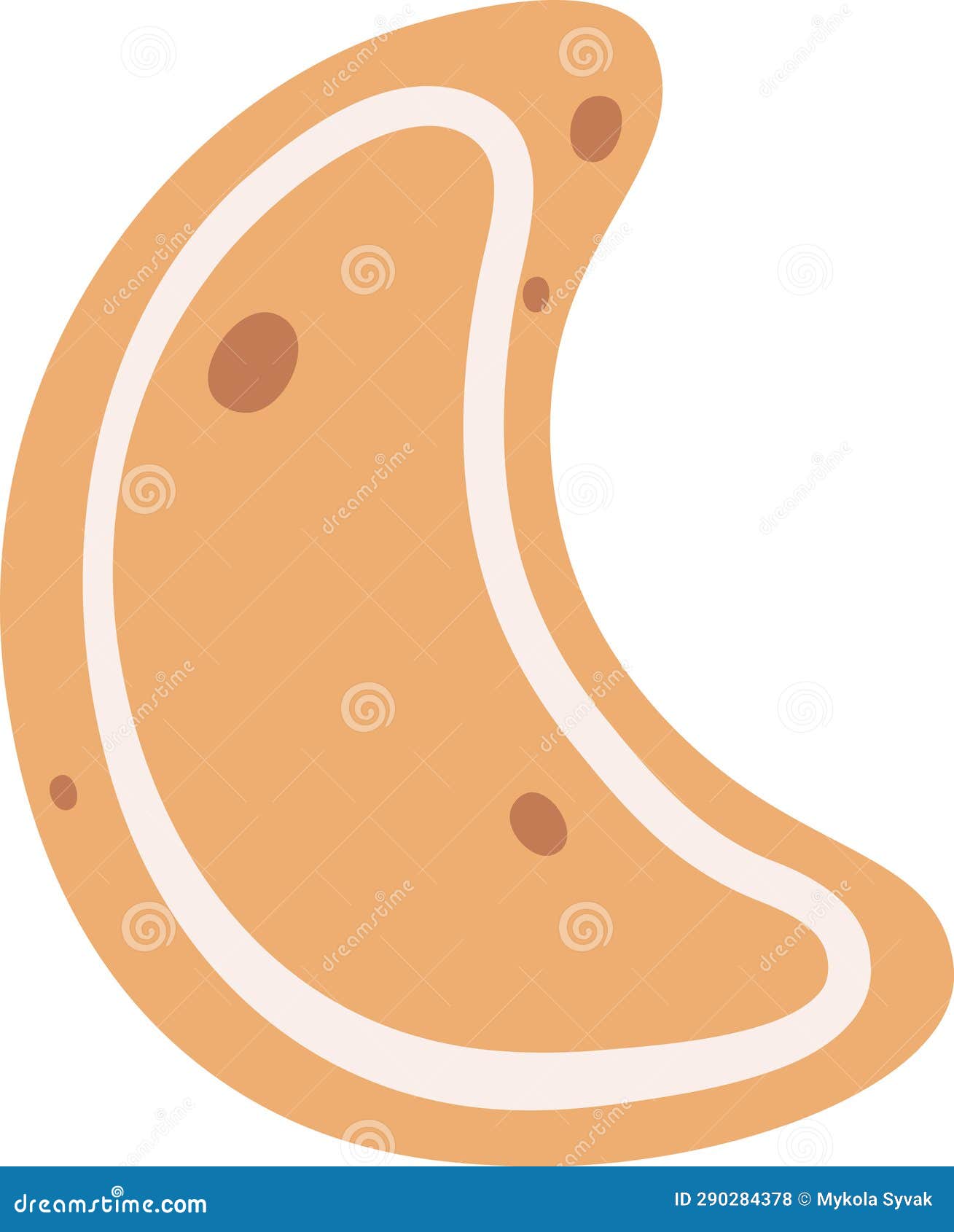 Gingerbread Moon Cookie stock vector. Illustration of background ...