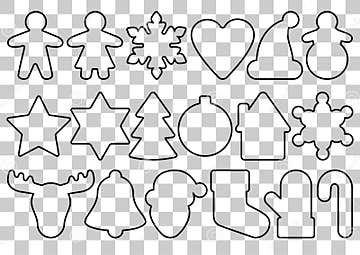 Gingerbread Outline Objects Set Stock Vector - Illustration of culture ...