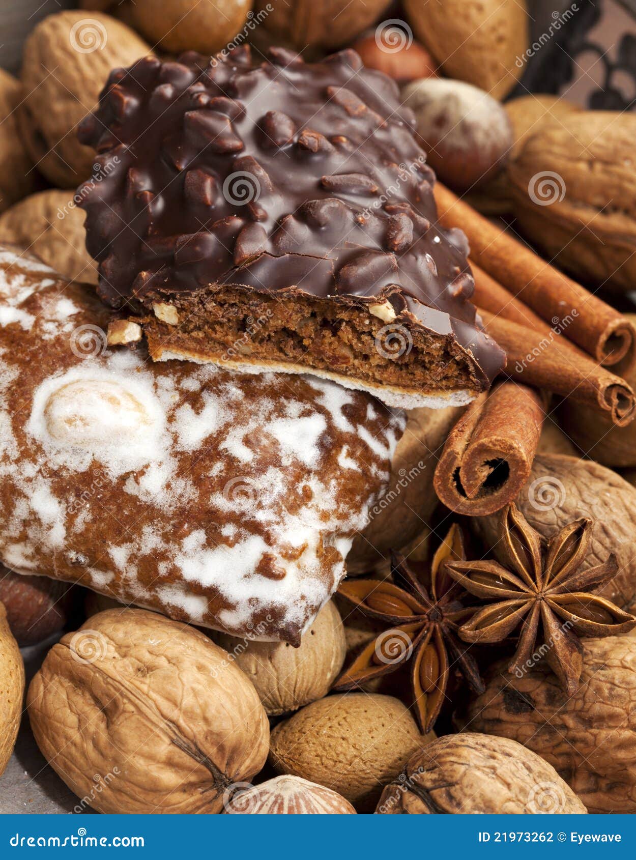 Gingerbread Pastry, Nuts and Spices Stock Photo - Image of cinnamon ...