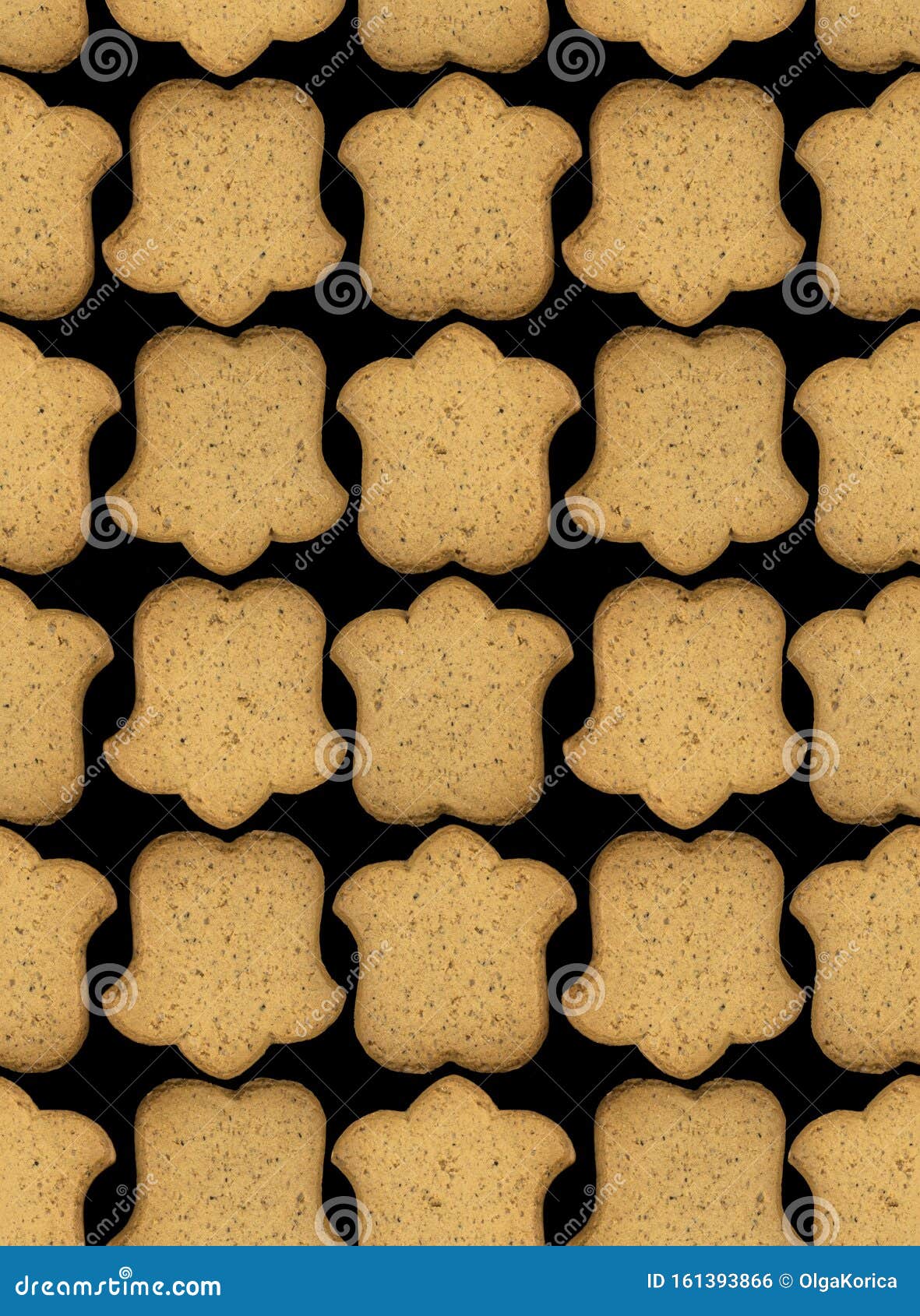 Gingerbread Pattern On Black Background, Seamless Texture Background ...