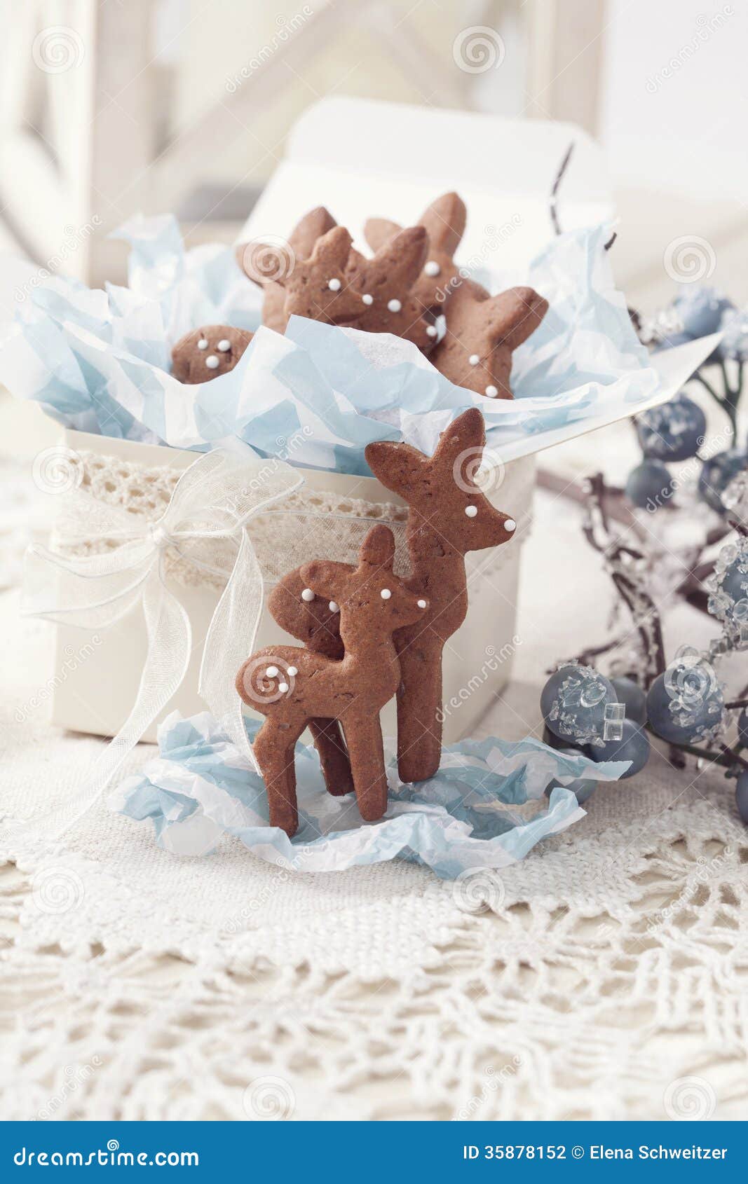 Gingerbread Reindeer Cookies Stock Photo - Image of bakery, christmas ...
