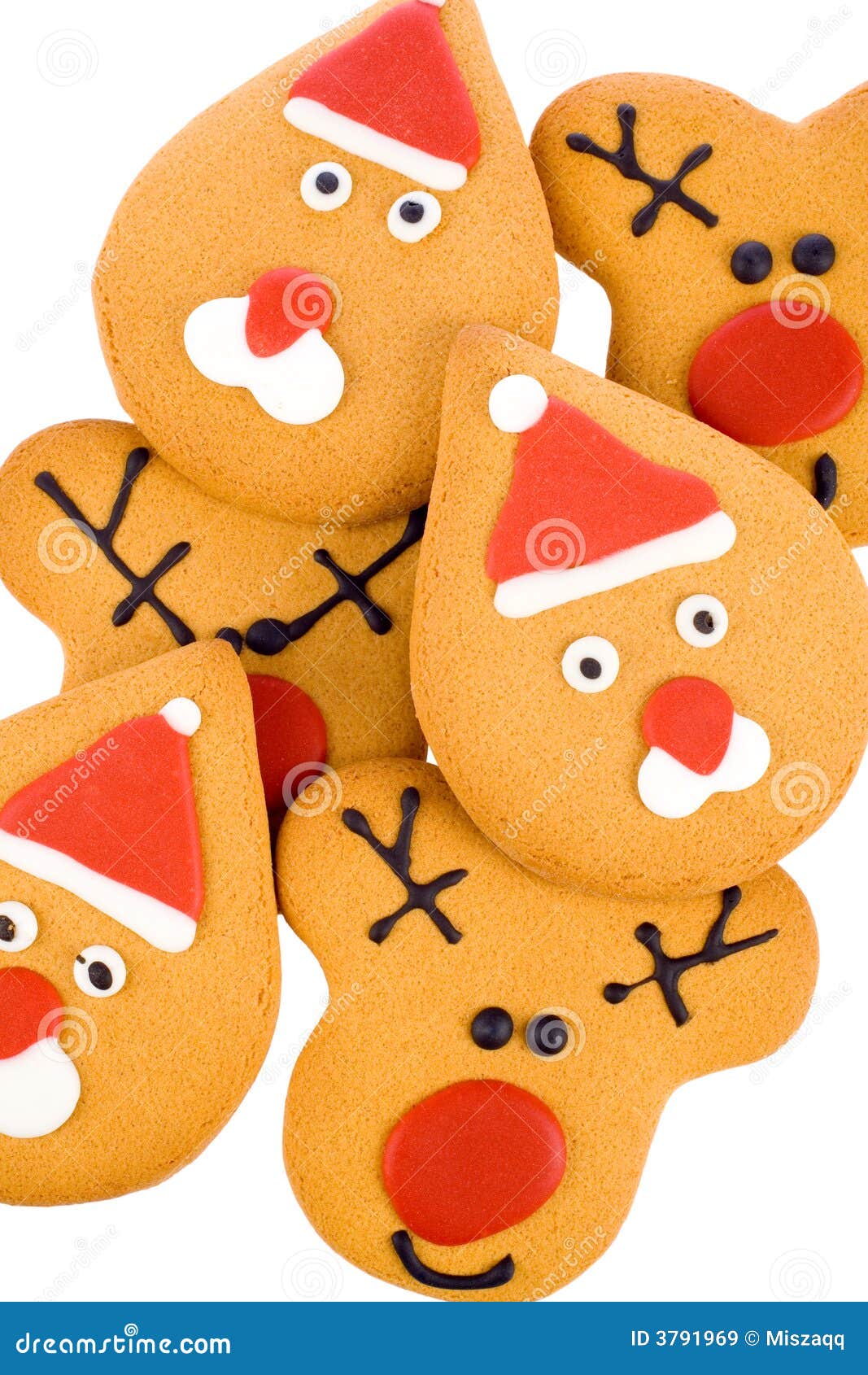 Gingerbread Reindeer, Santa Stock Image - Image of dessert, claus: 3791969