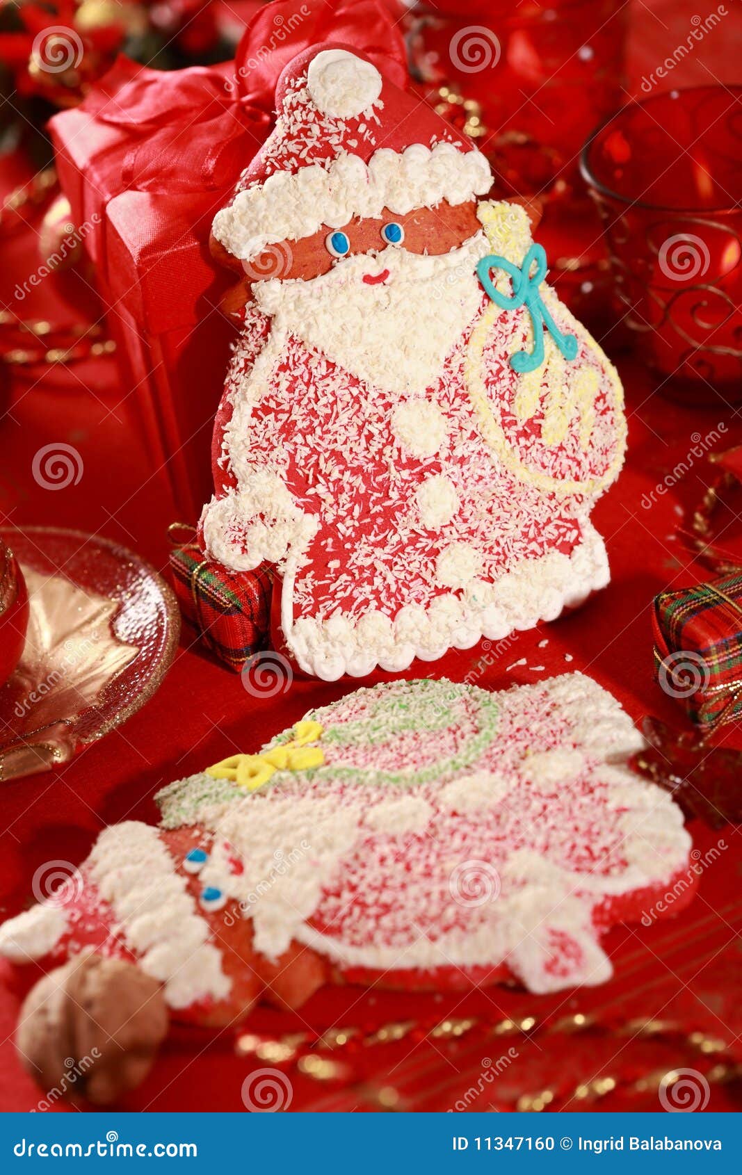 Gingerbread Santa Claus for Christmas Stock Photo - Image of ball ...