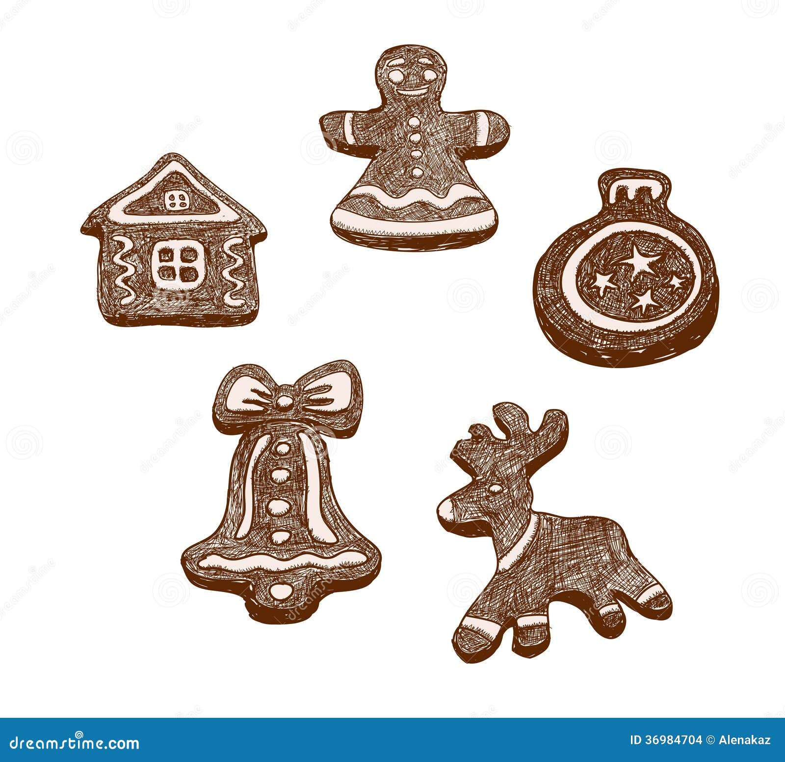 Gingerbread stock illustration. Illustration of bells - 36984704
