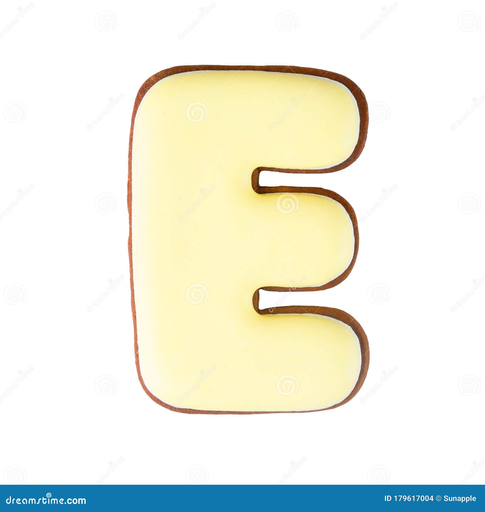 Gingerbread in Shape of E Character Stock Photo - Image of letter ...