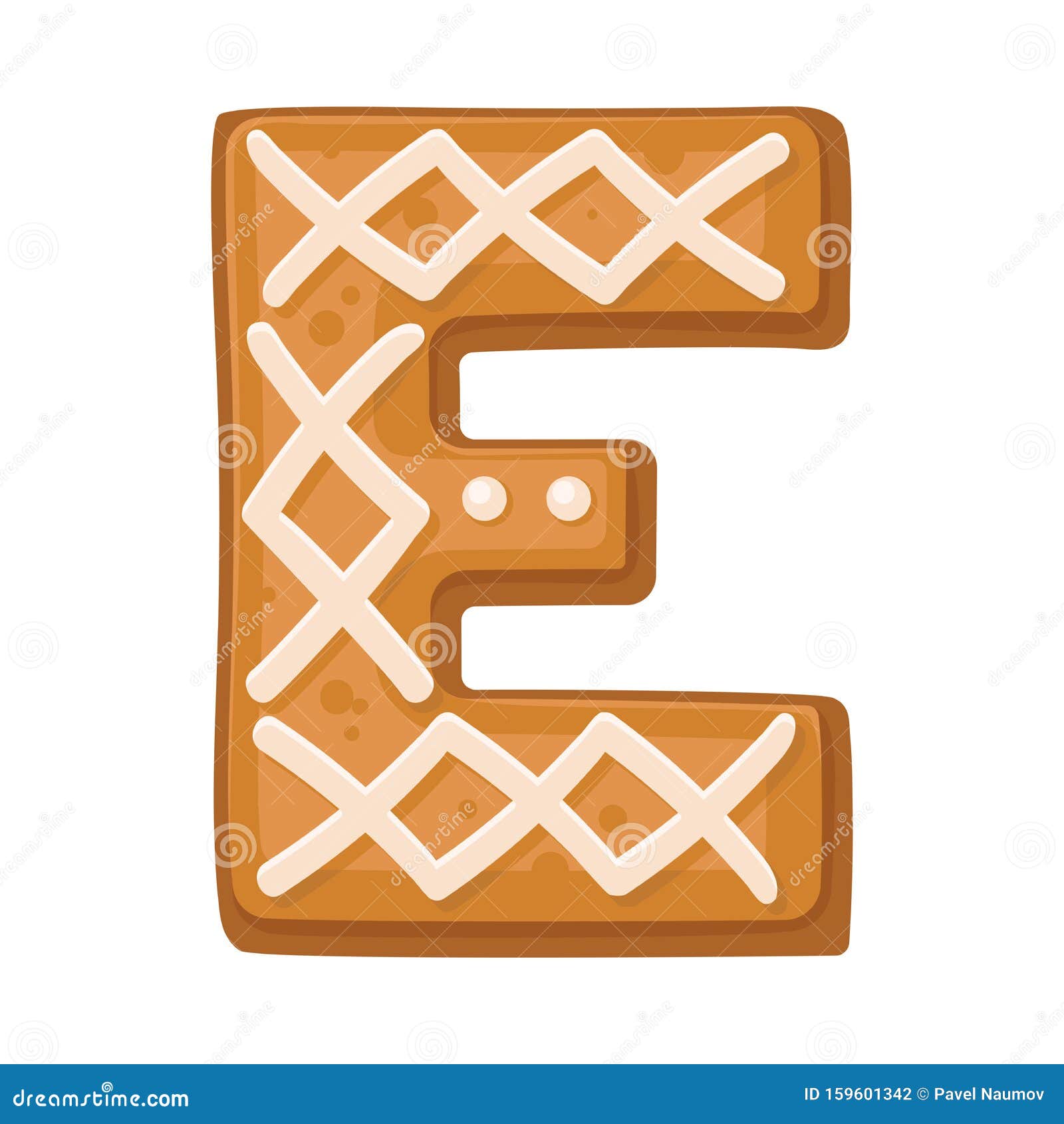Cookies in the Shape of the Letter E. Vector Illustration on a White ...