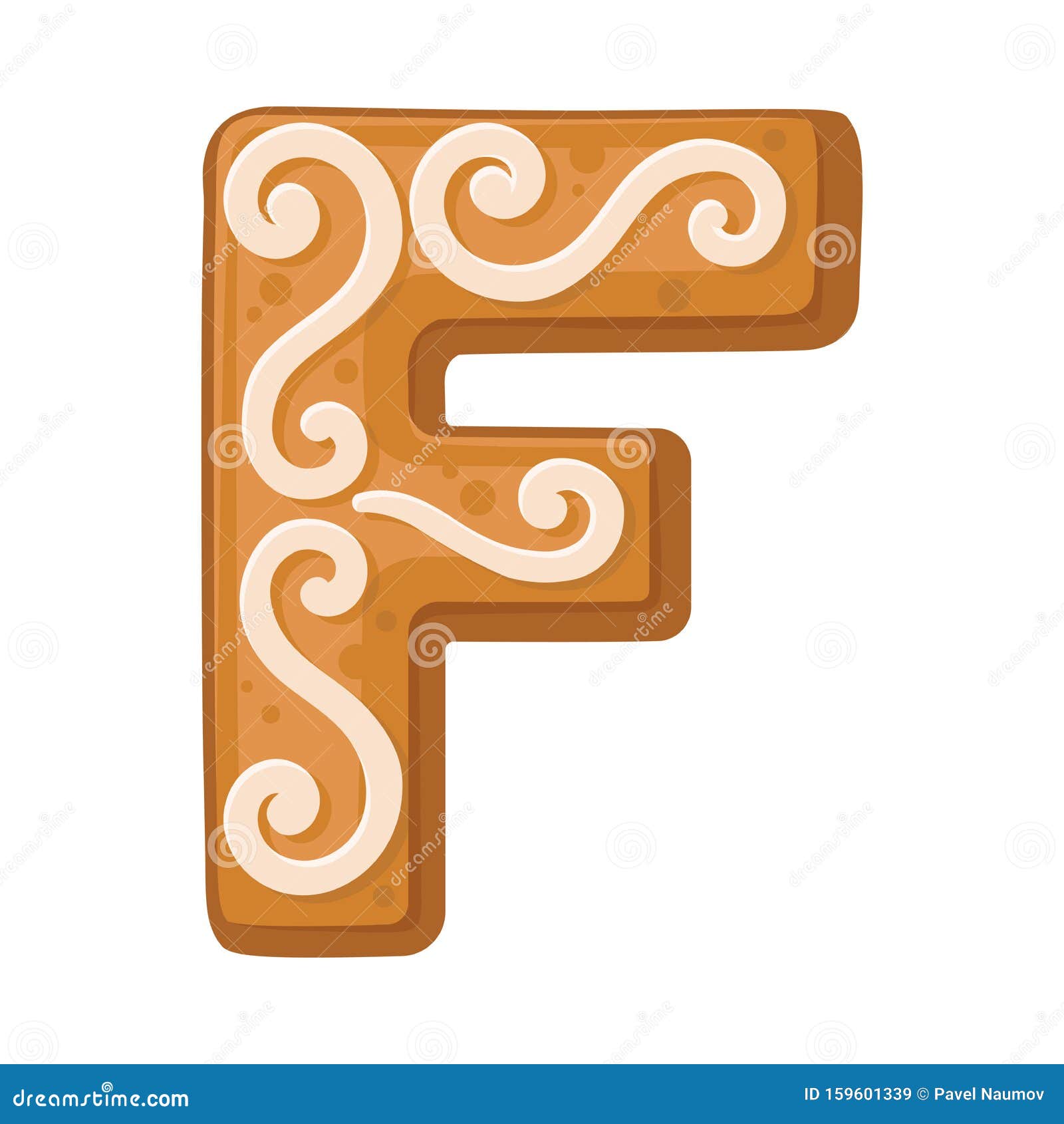 Cookies in the Shape of the Letter F. Vector Illustration on a White ...