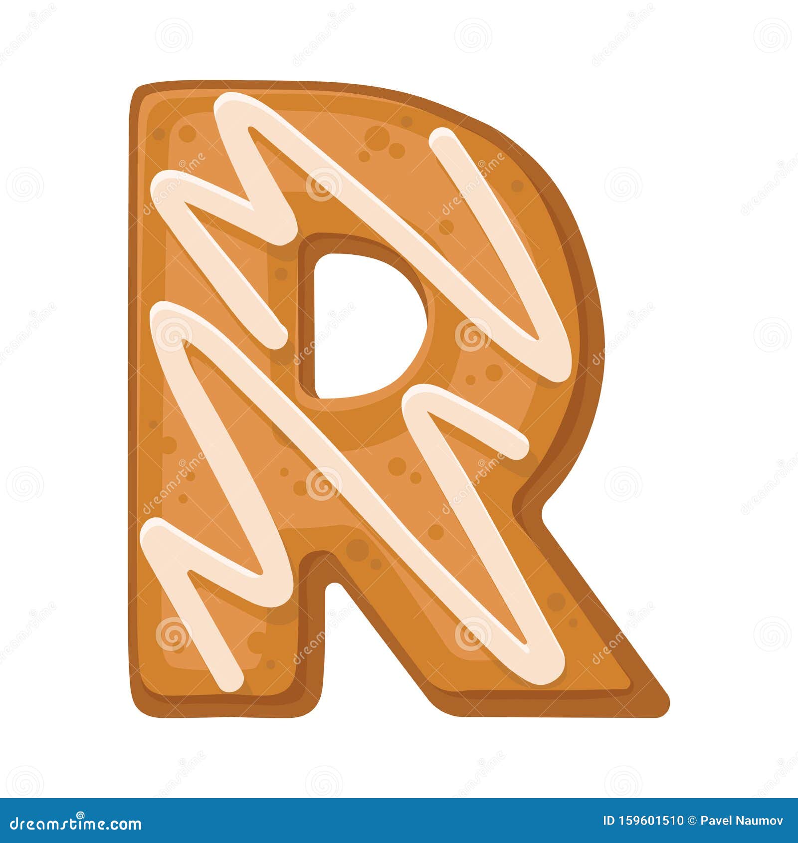 Cookies in the Shape of the Letter R. Vector Illustration on a White ...